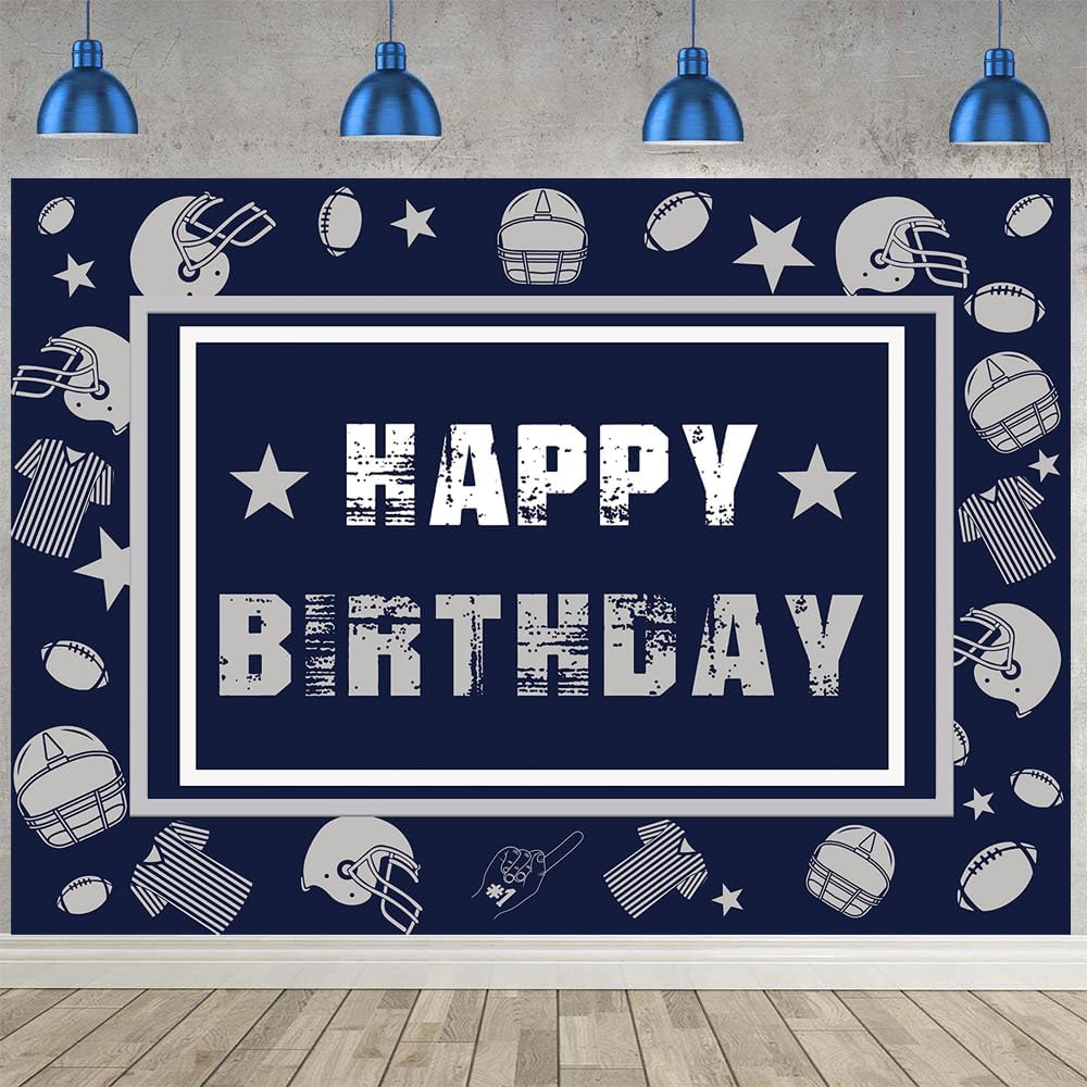 Amazon.com : Football Backdrop for Birthday Party 7X5FT Navy Blue ...