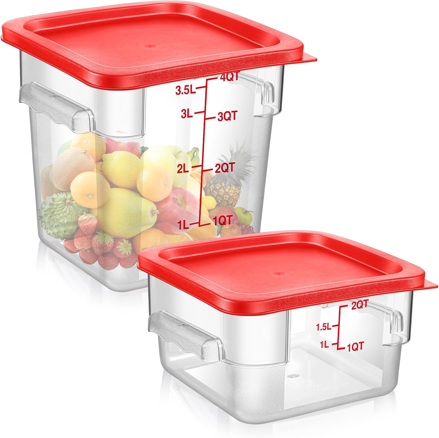 Amazon.com: Suclain 2 Pcs Square Food Storage Container Polycarbonate ...