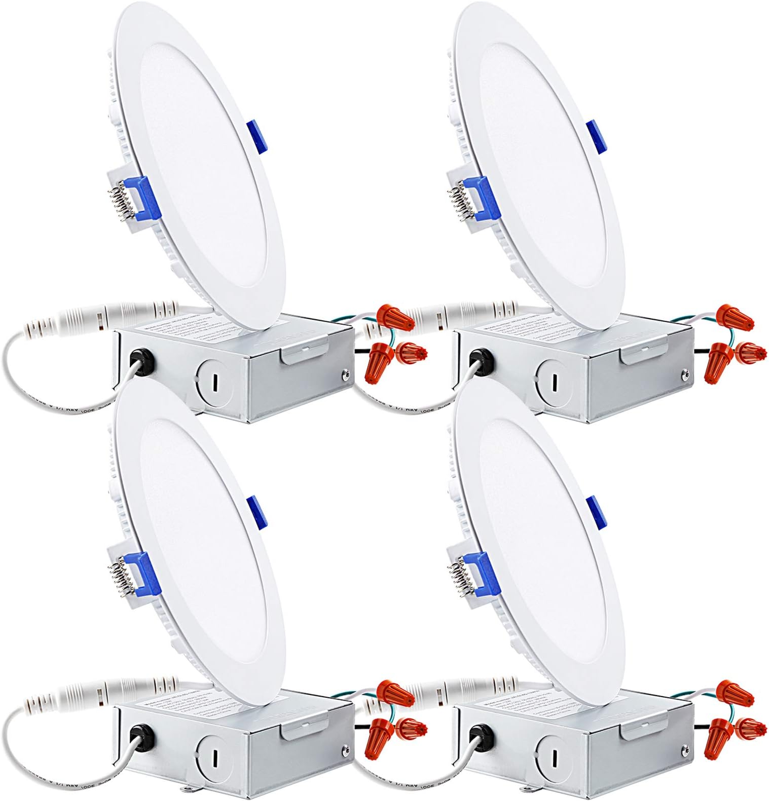 TORCHSTAR 6 Inch Ultra-Thin LED Recessed Light with Junction Box, 3000K ...
