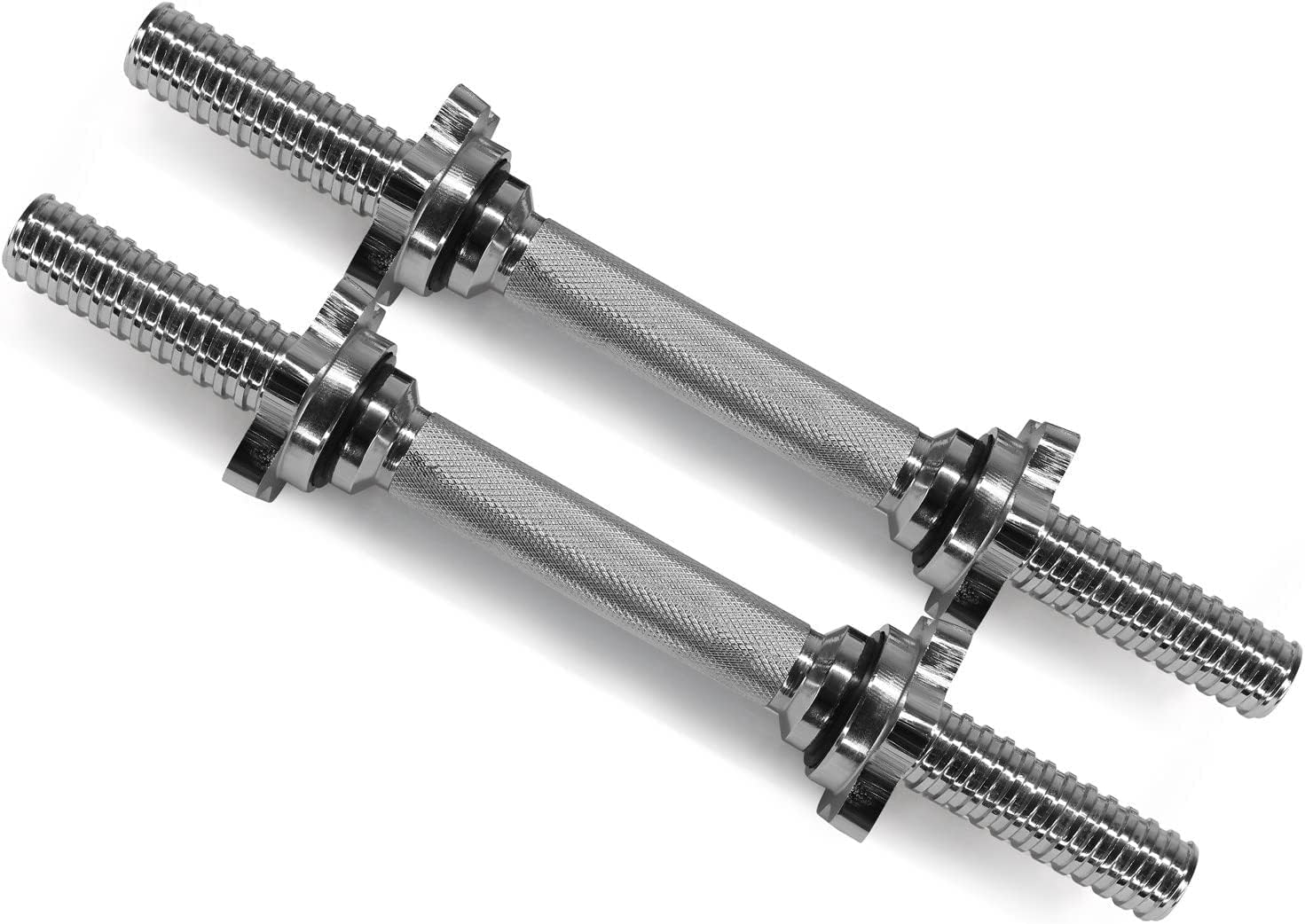 Buy LUMA FIT 14 Inches Chrome Metal Threaded Dumbbell Rods with Star ...