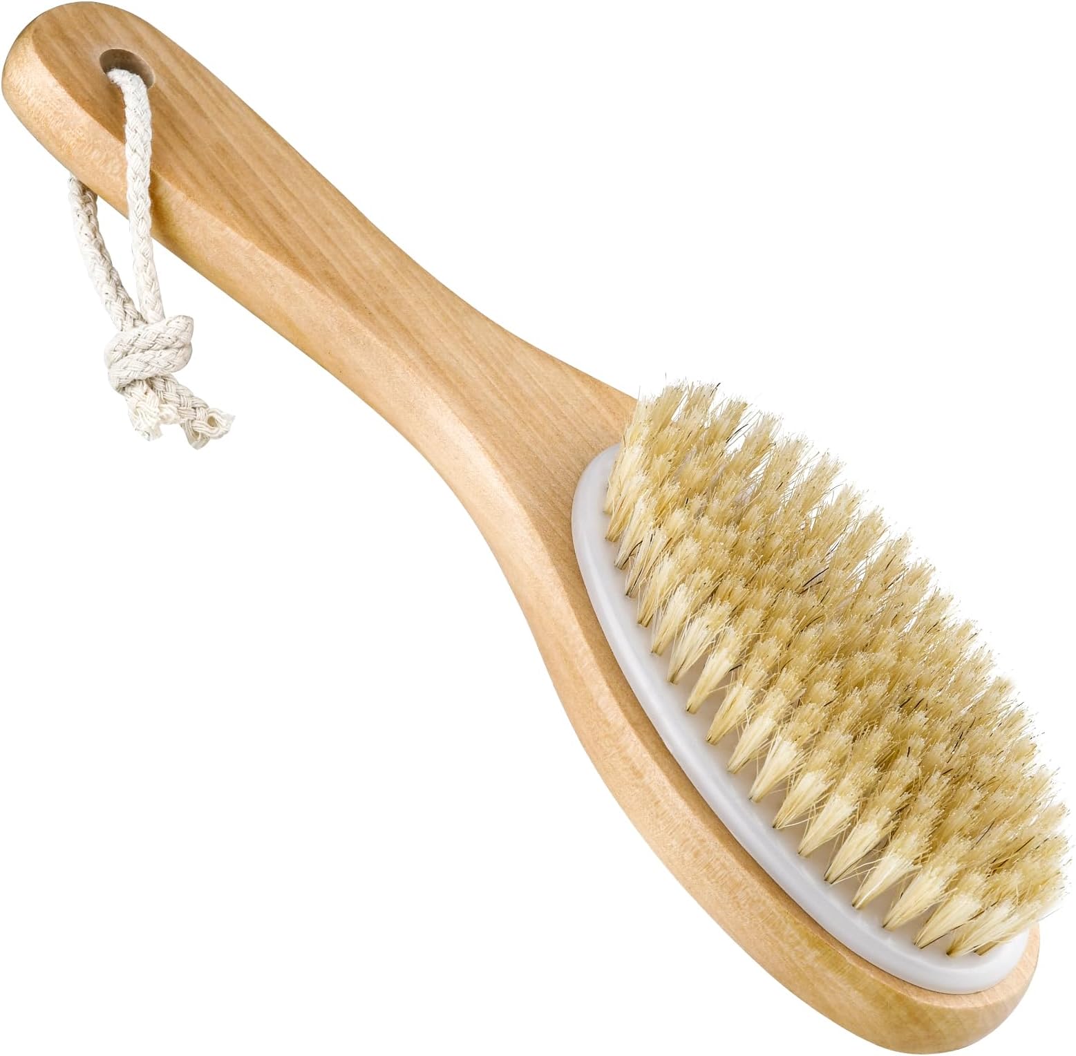 Amazon.com : 100% Natural Boar Bristle Body Brush with Contoured Wooden ...