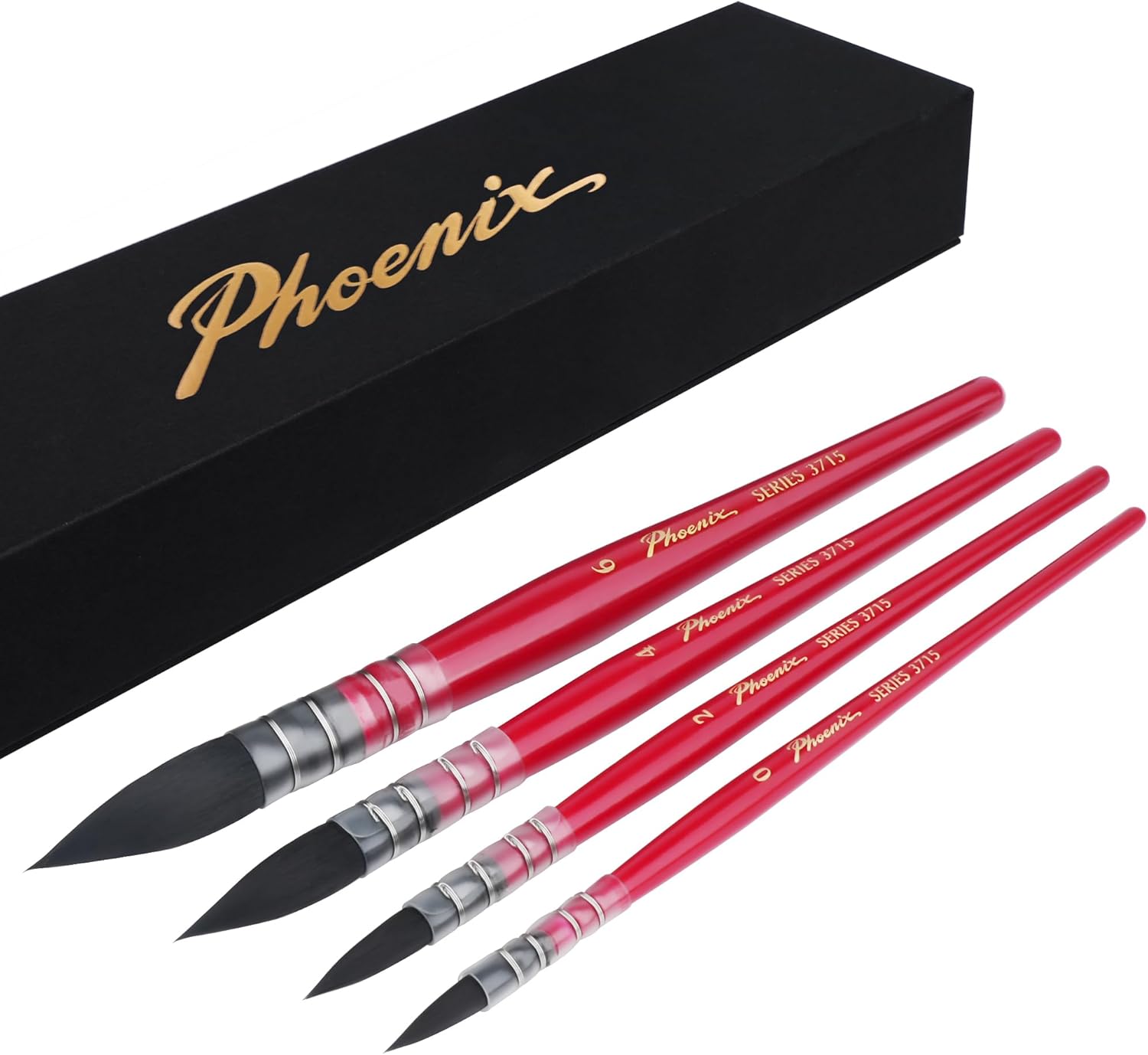 Amazon.com : PHOENIX Synthetic Squirrel Hair Watercolor Paint Brush Set ...