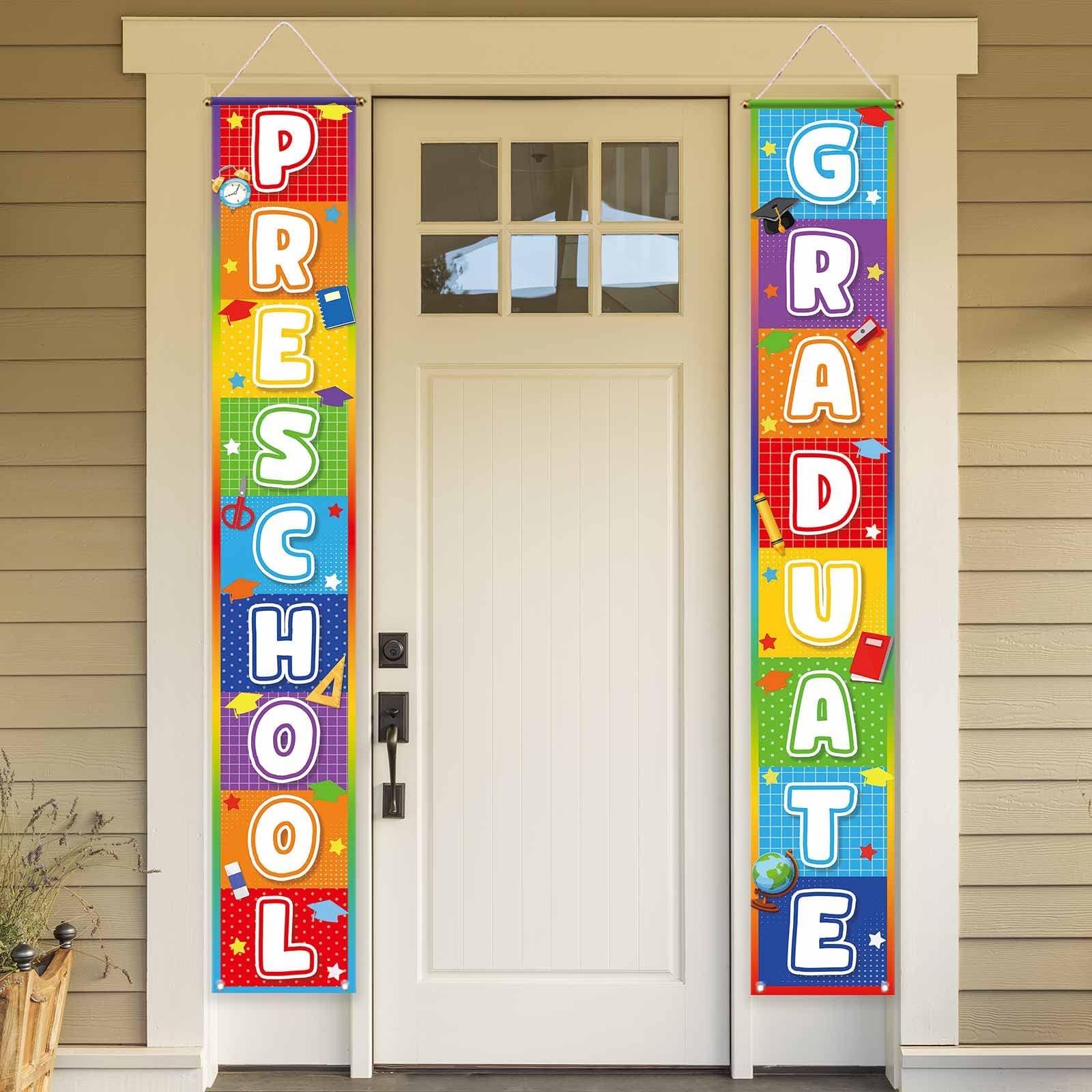 Amazon.com: YEIRFYY Colorful Preschool Graduate Banner Preschool ...
