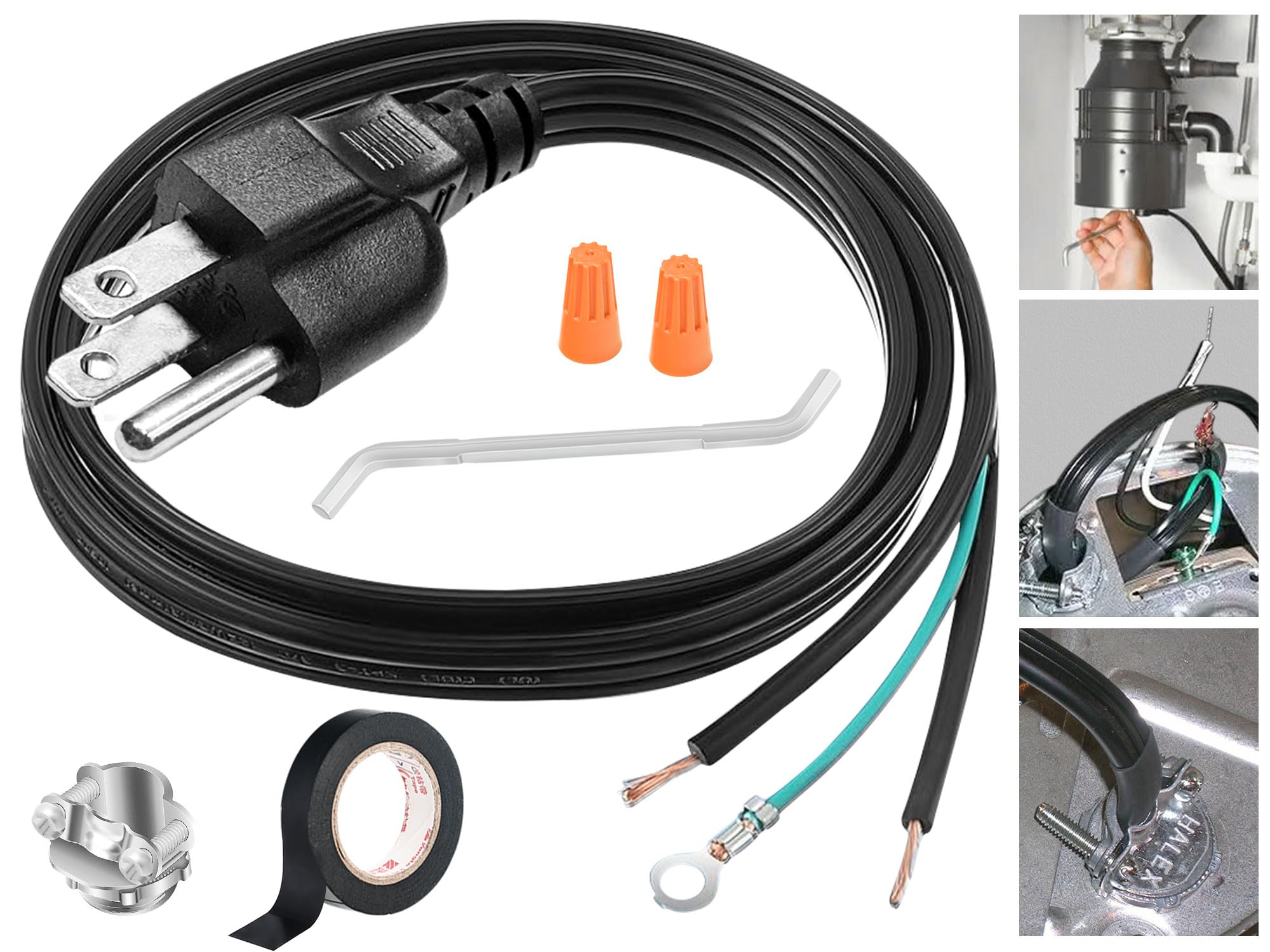Amazon.com: 3 Foot Garbage Disposal Power Cord Kit | CRD-00 Power Cord ...