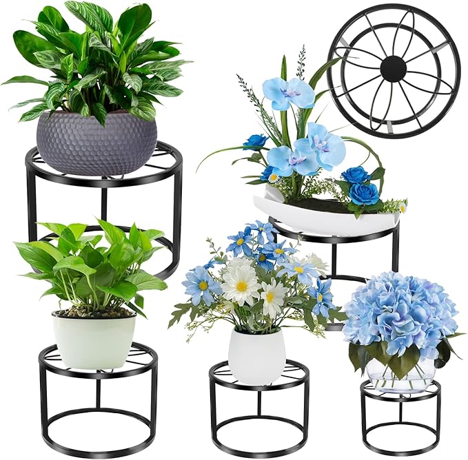 Amazon.com : OMEUTY 5 Pack Plant Stands Metal Indoor, Heavy Duty Plant ...
