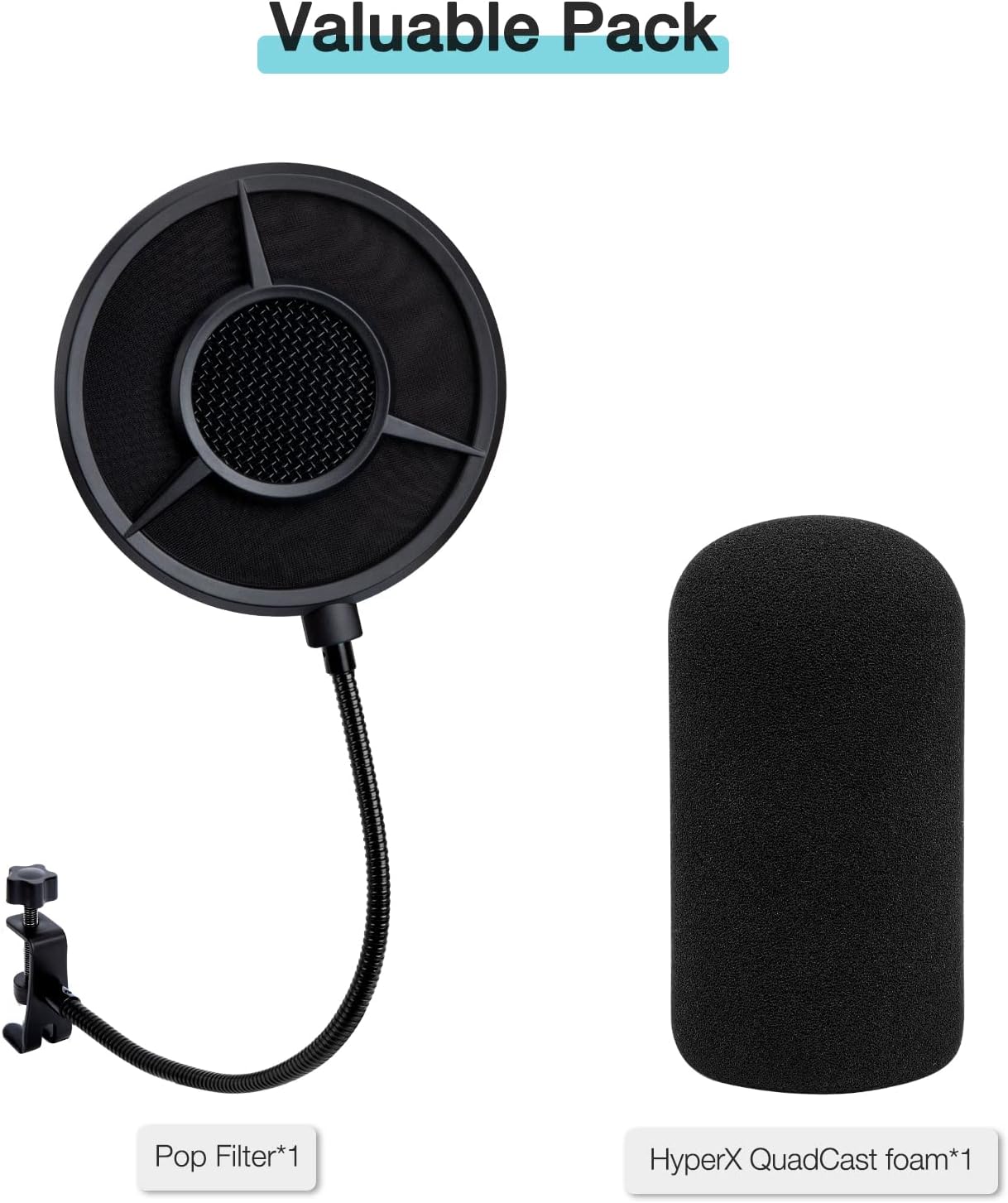 QuadCast Pop Filter Foam Windscreen - 5.5 Inch Diam 6 Layers Pop Filter ...