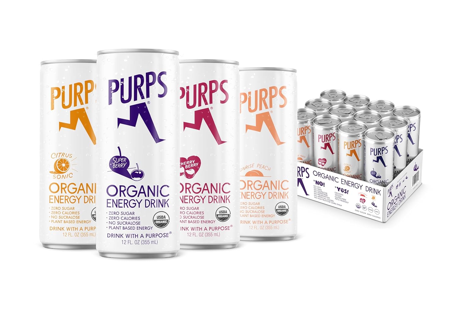 Amazon.com : Purps Organic Energy - 12oz (Pack of 12) (Variety Pack ...