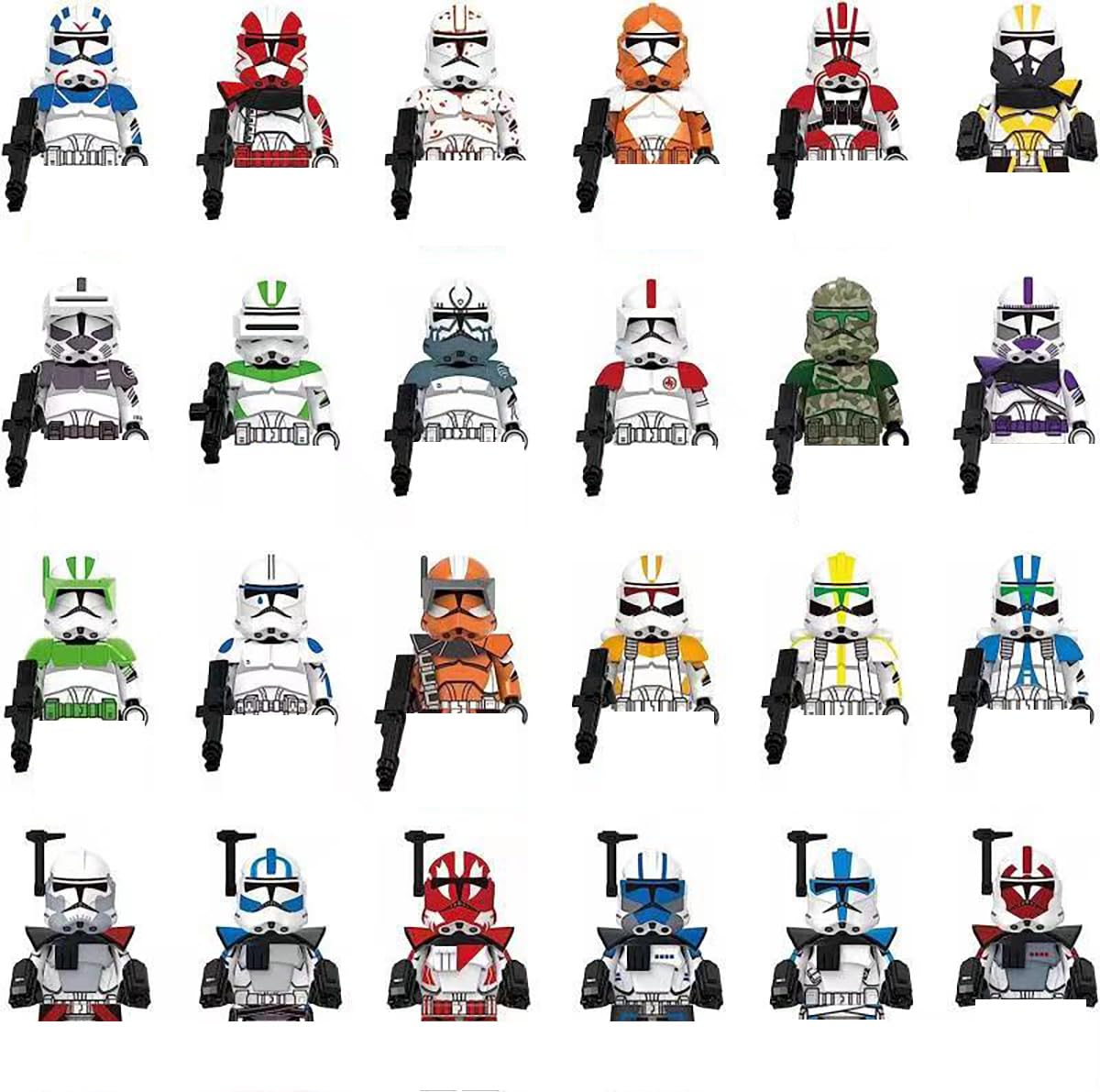 Amazon.com: 24-Piece (2-Inch) Clone Trooper Playset, Space War Mini ...