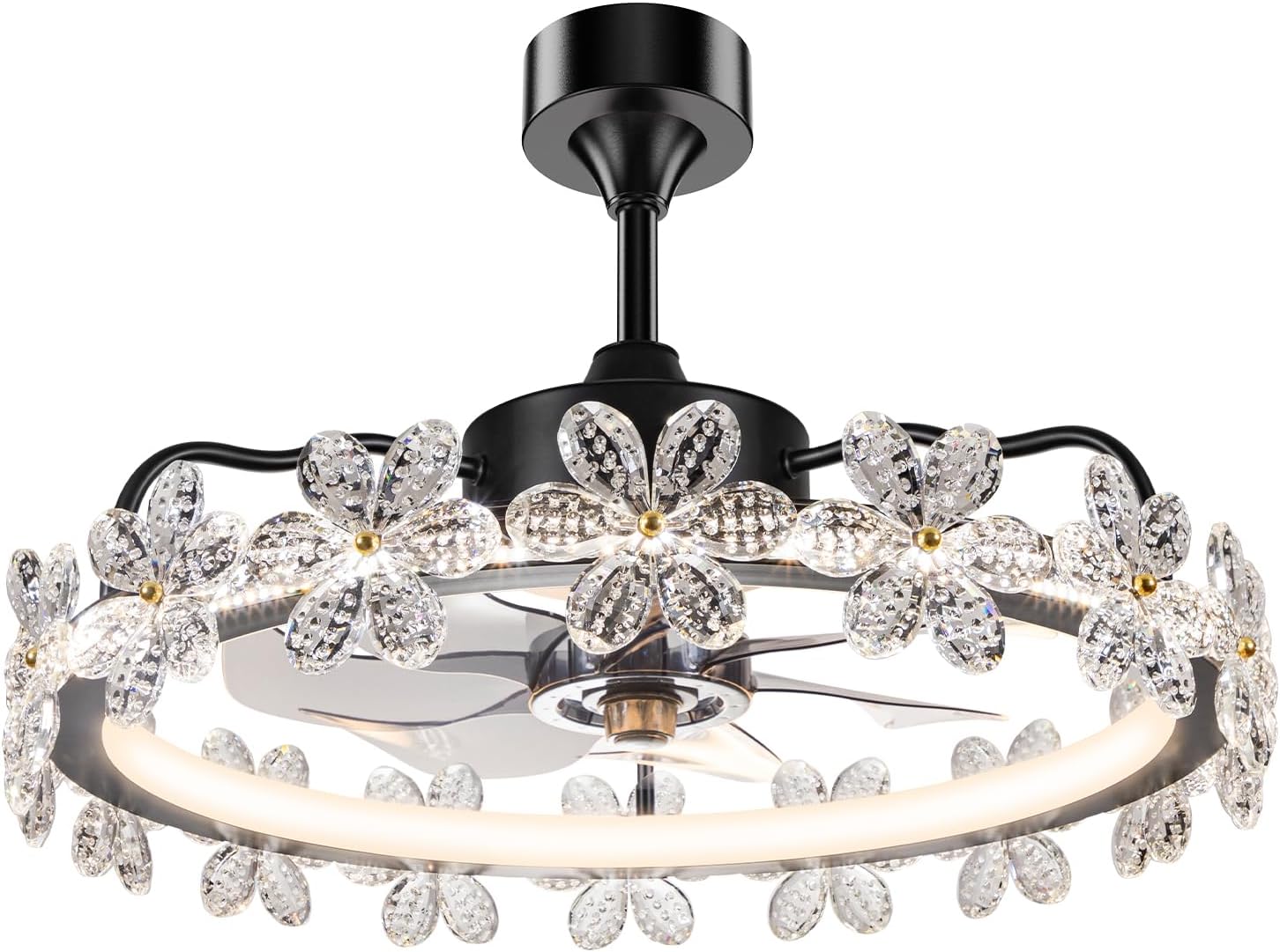 STROLITE Fandelier Ceiling Fans with Lights and Remote, 20.5'' Crystal ...