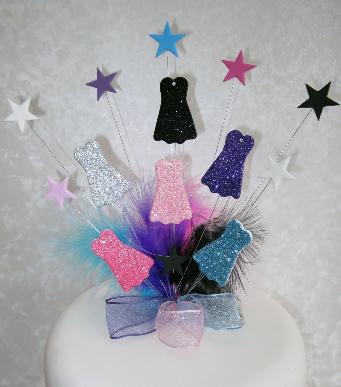 Glittered Dresses Birthday Cake Topper : Amazon.co.uk