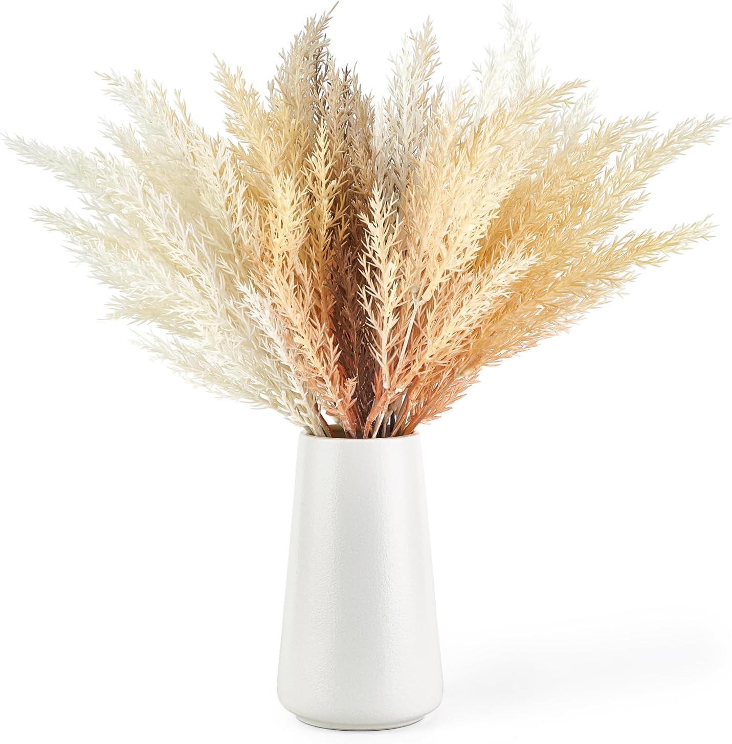 Amazon.com: Mkono Artificial Flowers in Ceramic Vase Faux Pompous Grass ...