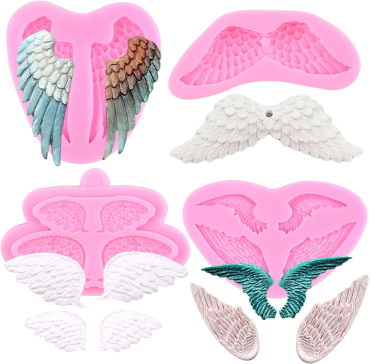 Amazon.com: MYPRACS Angel Wings Silicone Fondant Molds For Cake ...