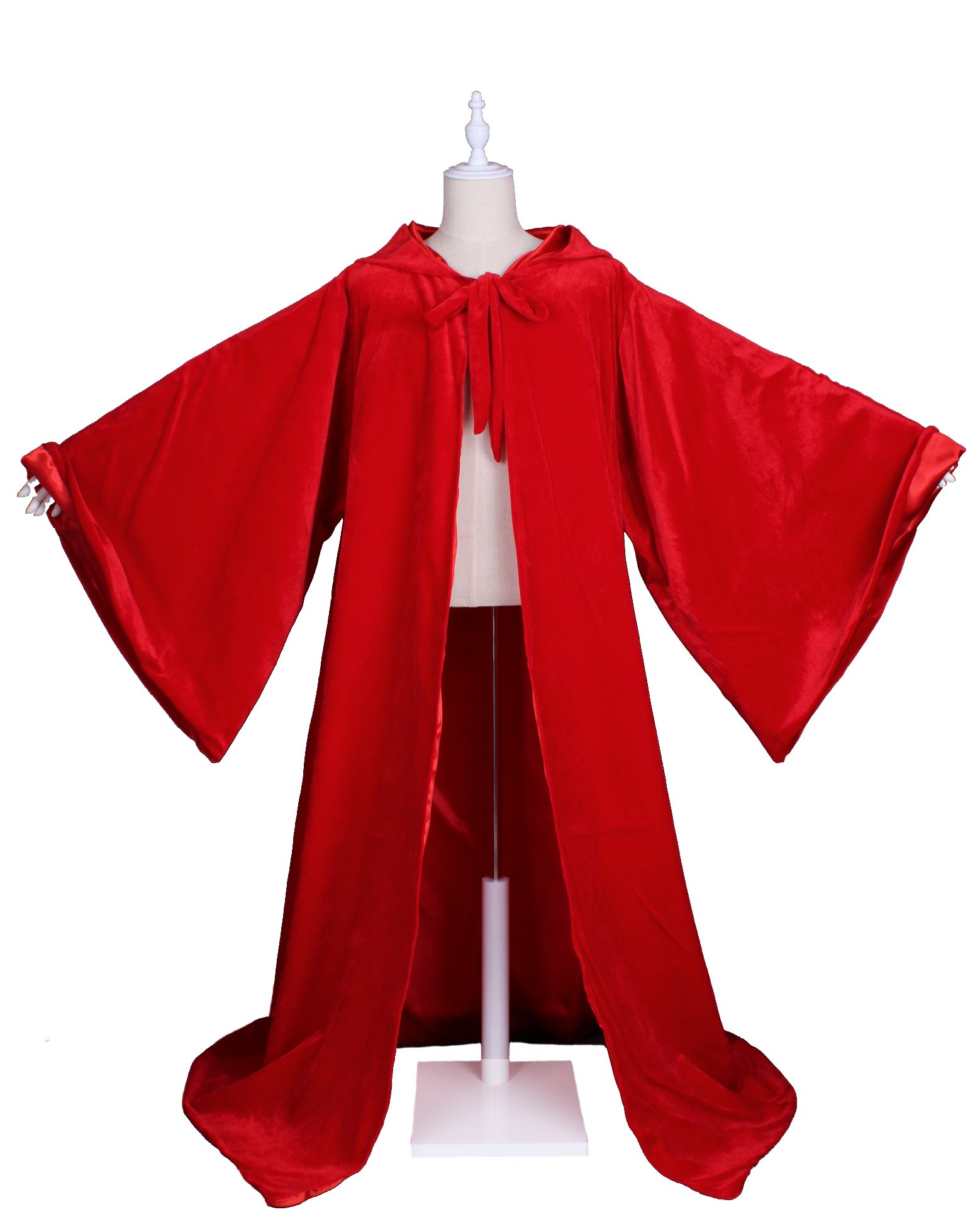 LuckyMjmy Velvet Wizard Robe with Satin Lined Hood and Sleeves