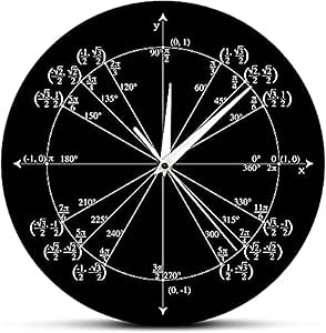 Unit Circle Math Teacher Wall Clock Trigonometry Pre Calculus Class ...