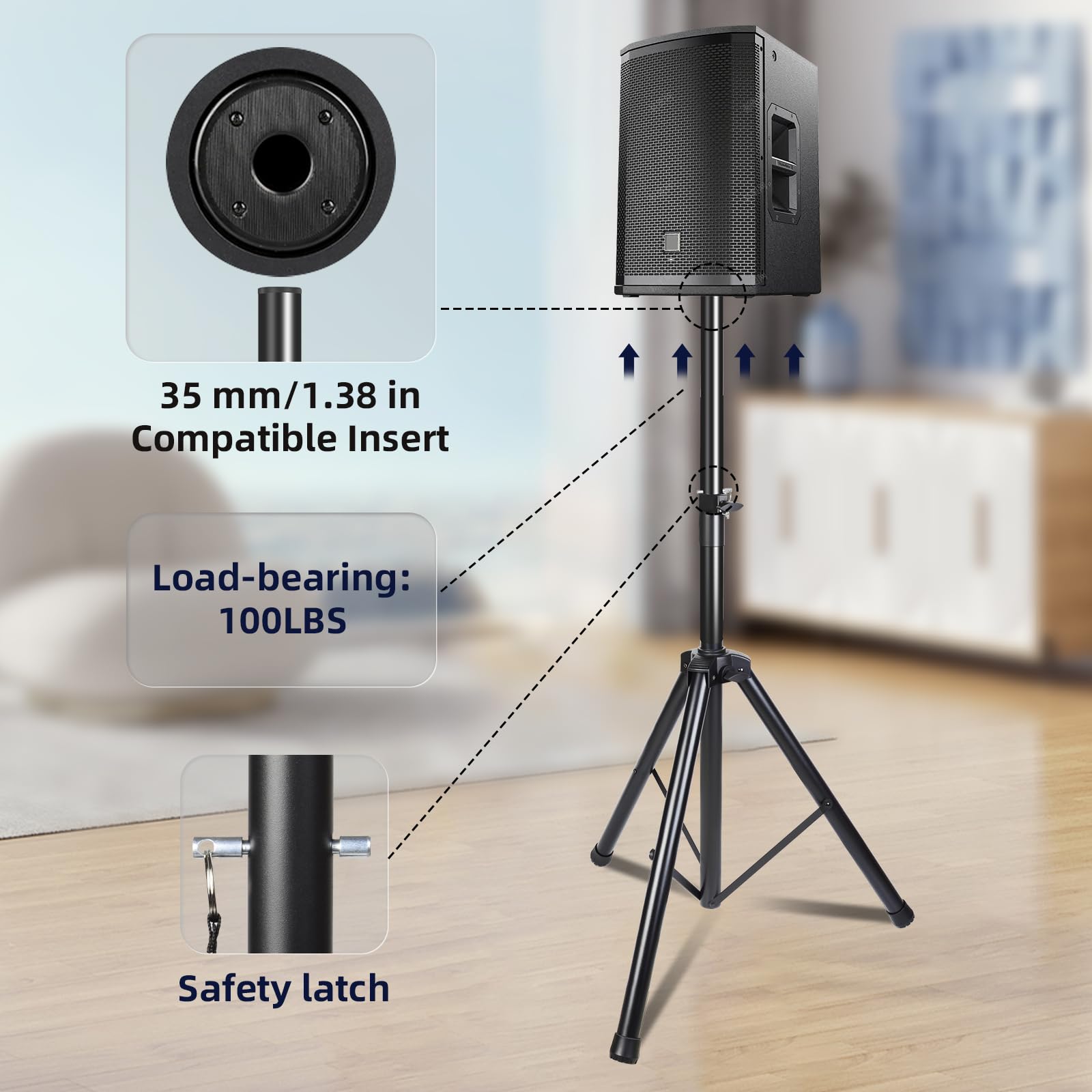 Snapklik.com : Stage Speaker Stand Tripod, Adjustable Height From 35 To ...