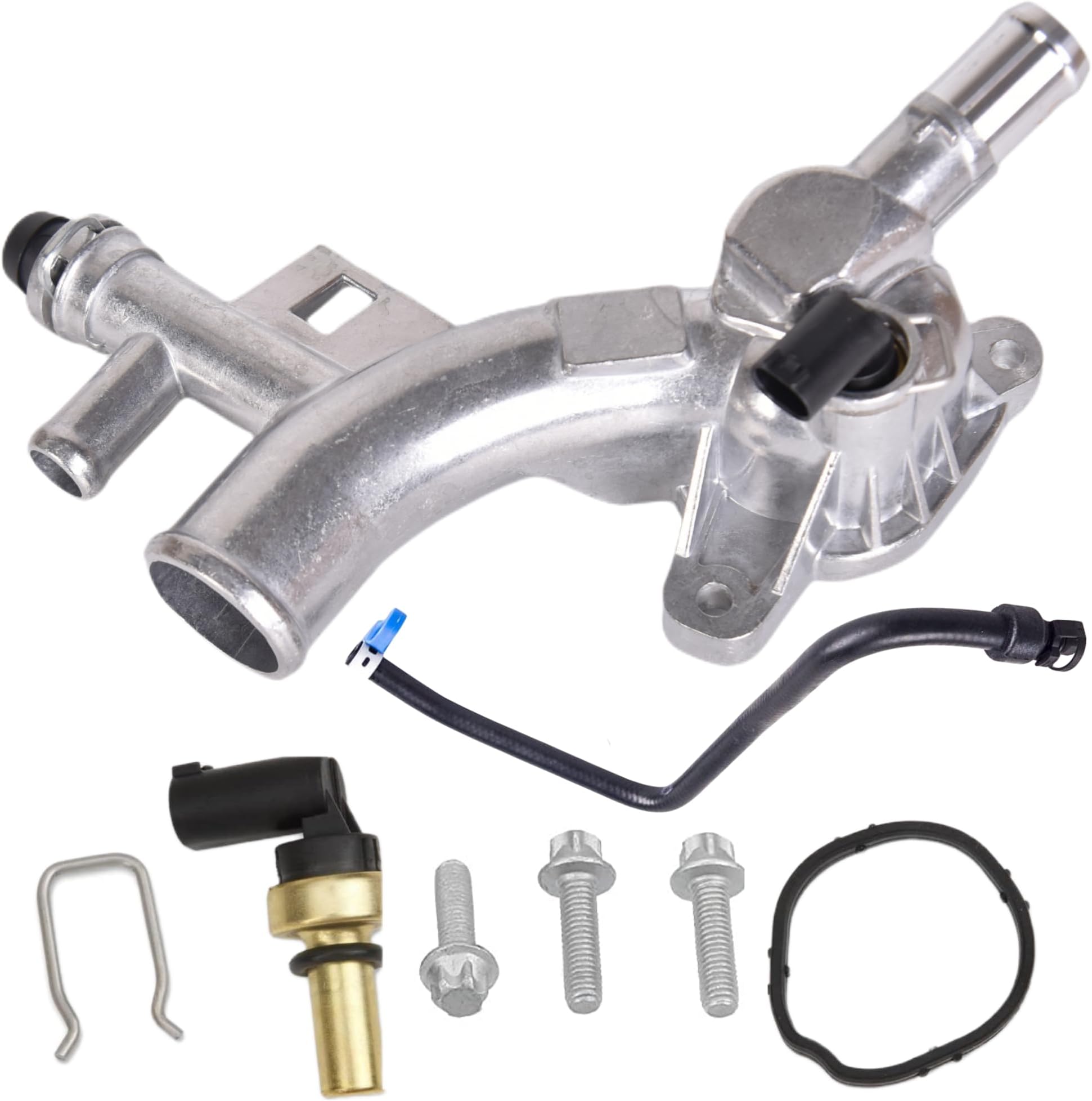 Amazon.com: Engine Aluminum Coolant Housing Outlets with Hoses (2PCS ...