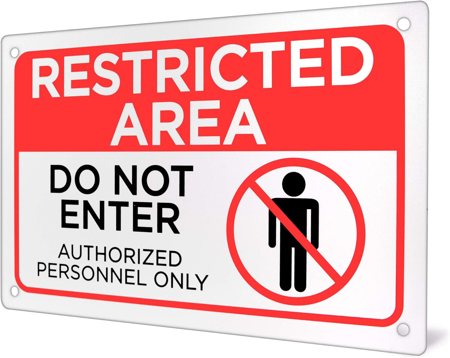 Restricted Area – Do Not Enter Sign – 18″ x 12″ Aluminum Safety Warning ...