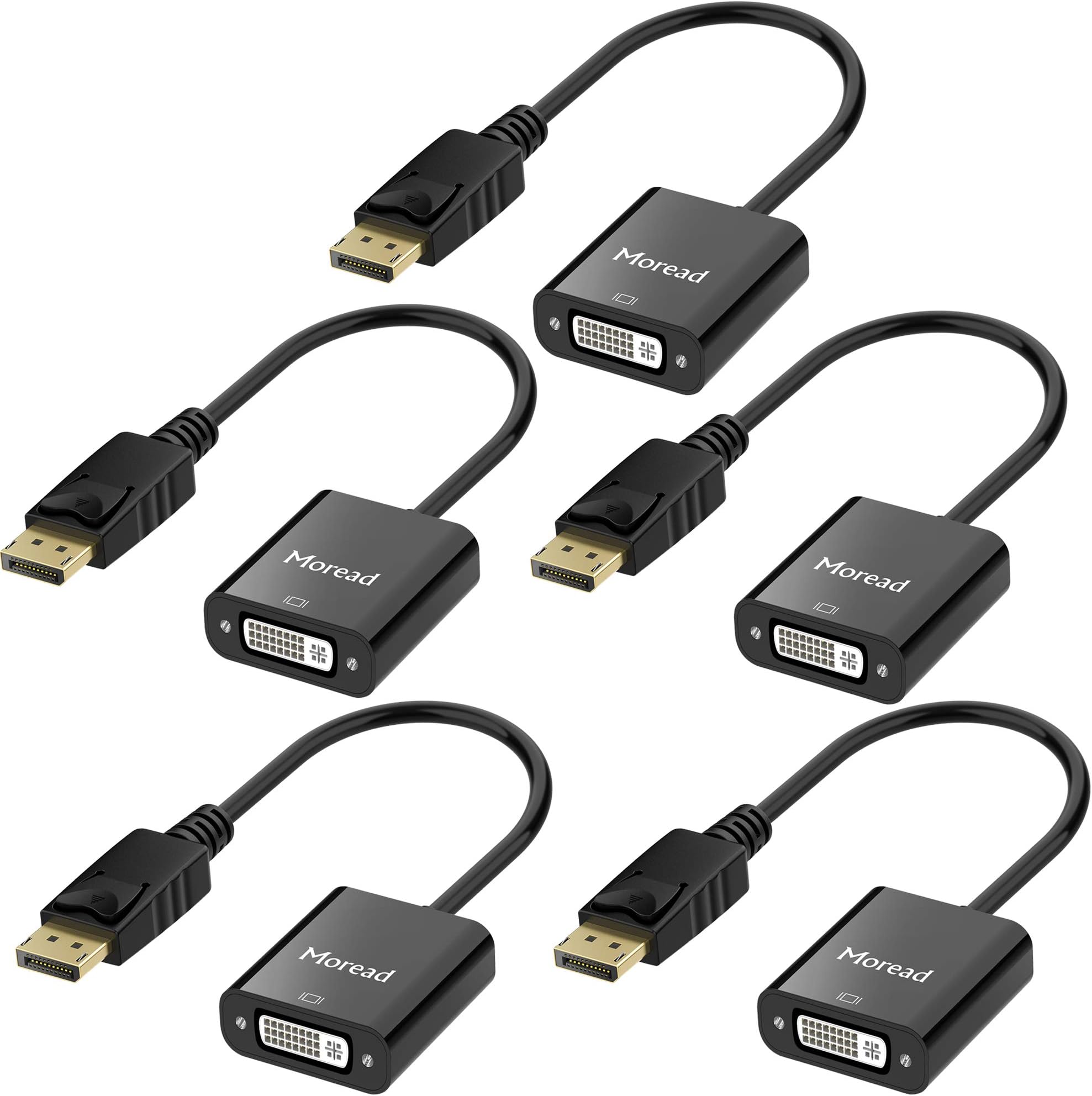 Amazon.com: Moread DisplayPort (DP) to DVI Adapter, 5 Pack, Gold-Plated ...