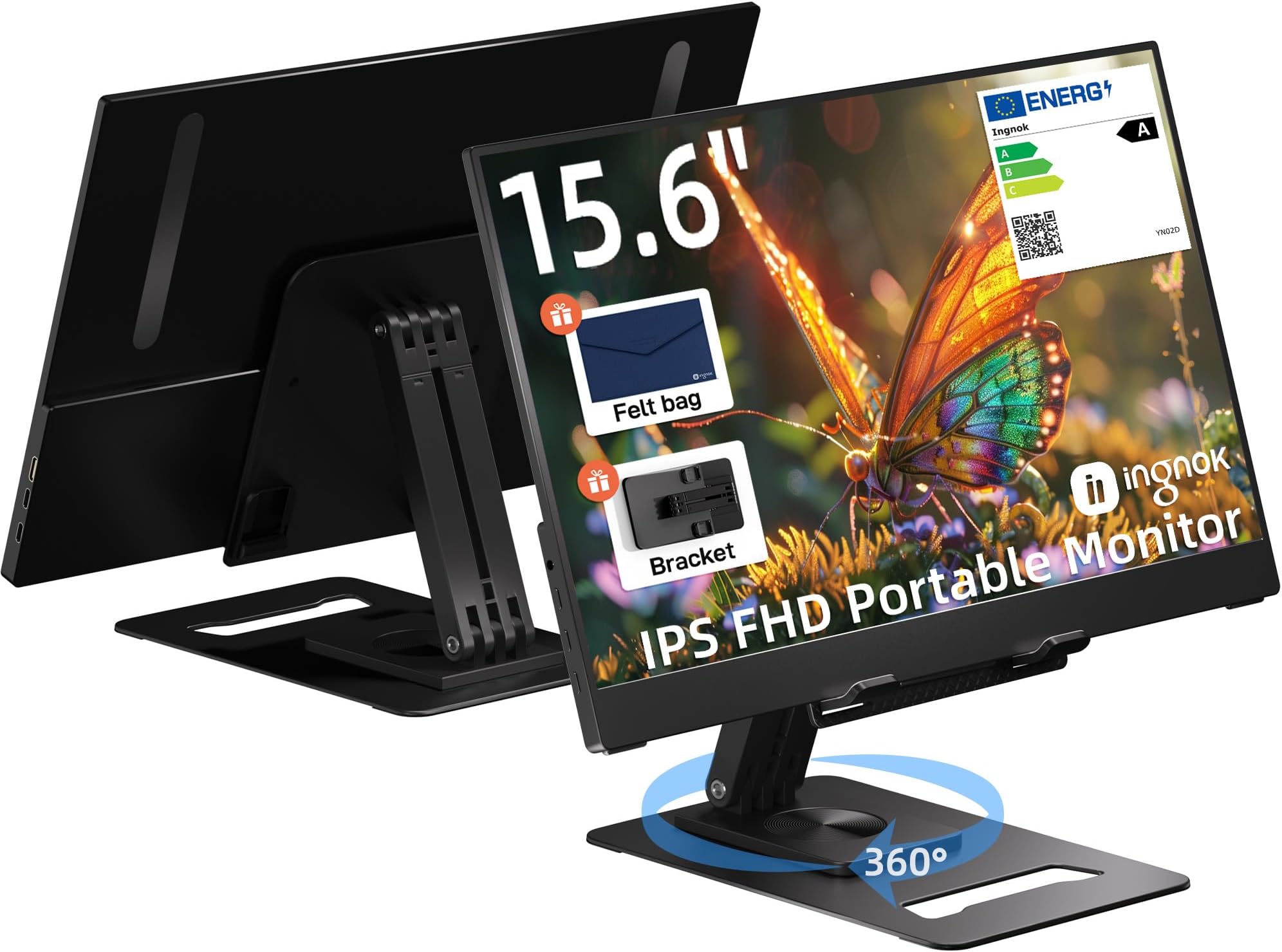 JSAUX Portable Monitor FlipGo Lite 15.6" Dual Monitor for Laptop Screen ...