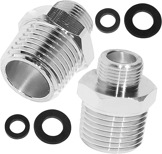 Amazon.com: 1/2 to 3/8 Reducer Faucet Adapter, Compression Brass Pipe ...