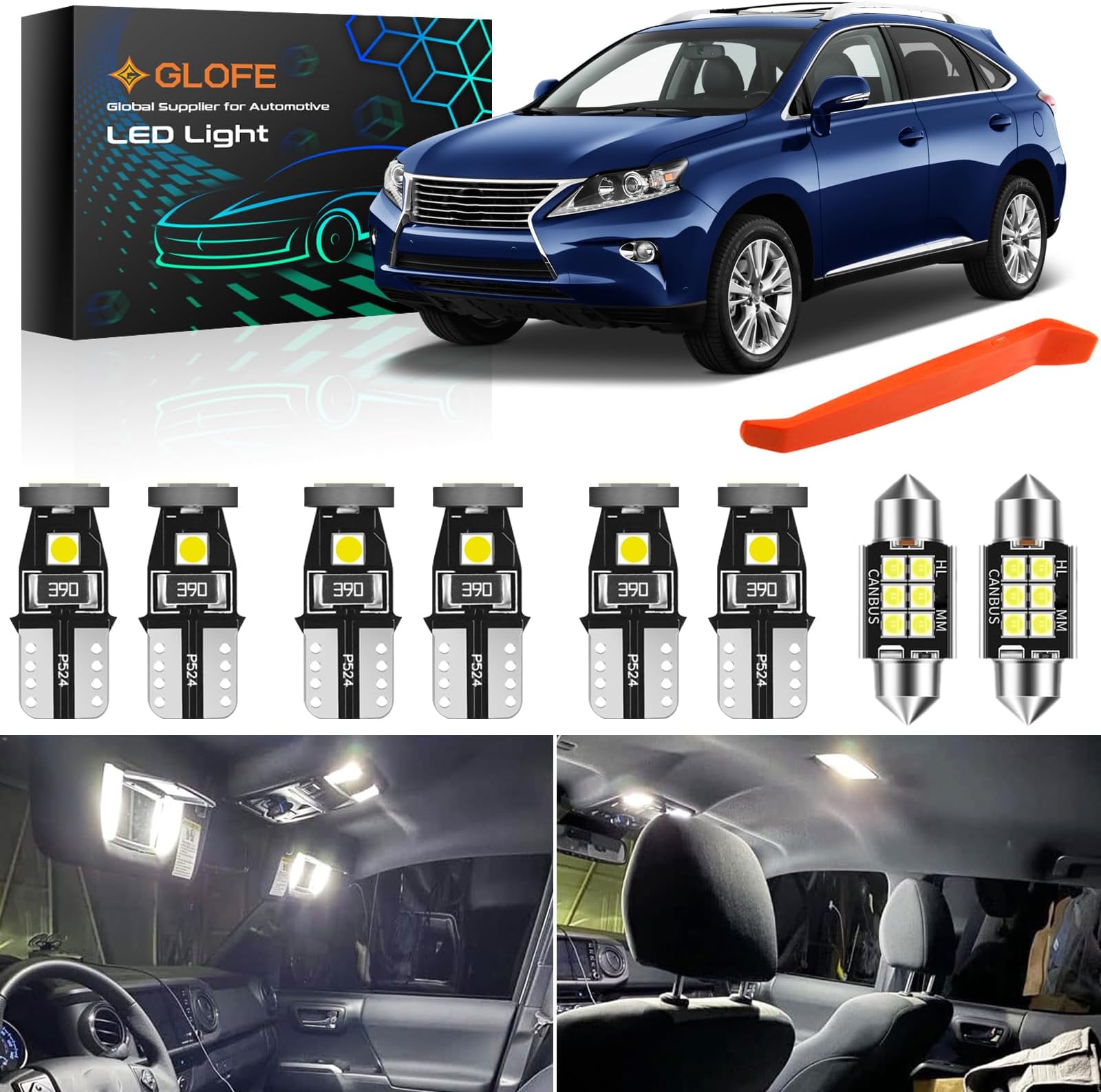 Amazon.com: GLOFE Bright White Interior LED Replacement for 2010 2011 ...