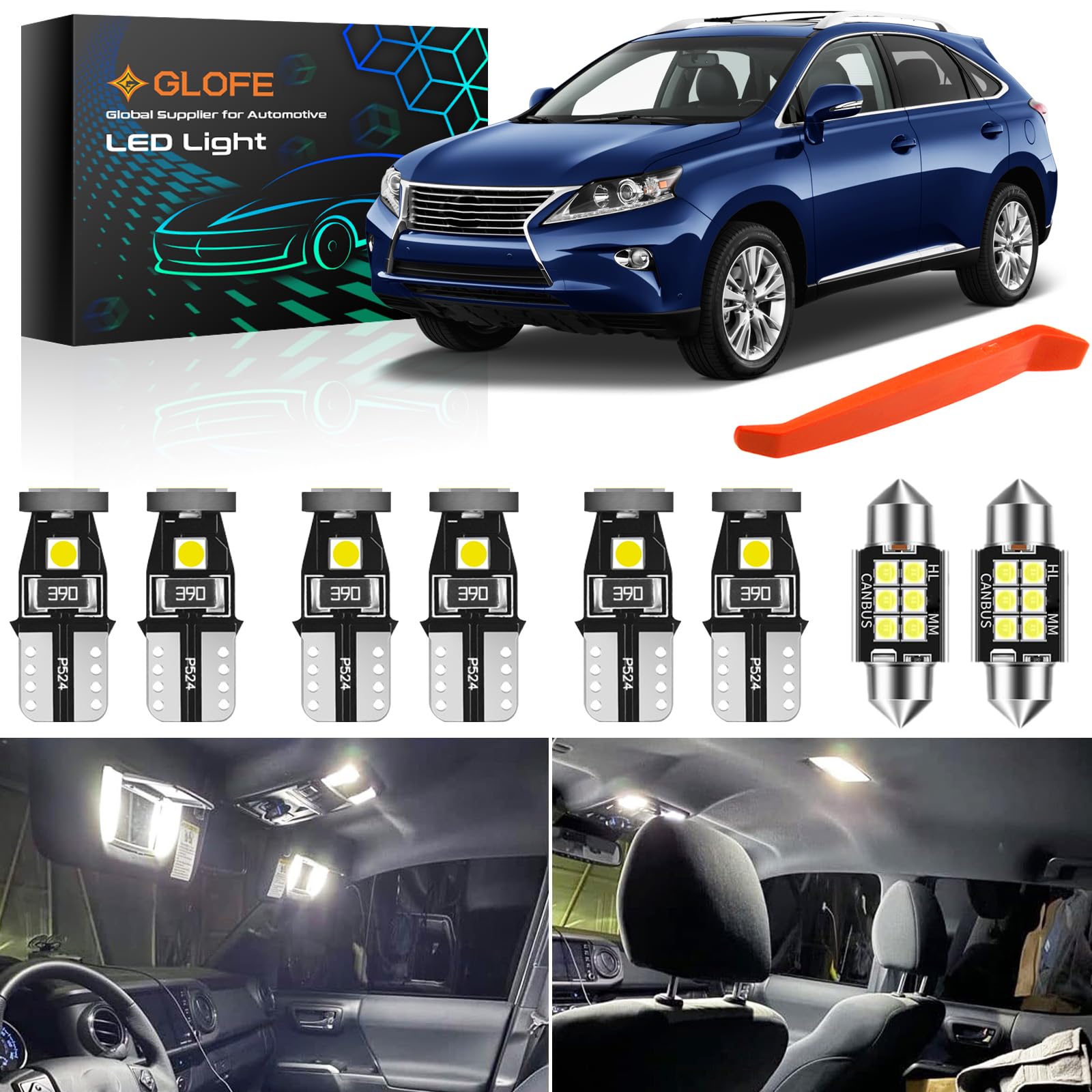 Amazon.com: GLOFE Bright White Interior LED Replacement for 2010 2011 ...