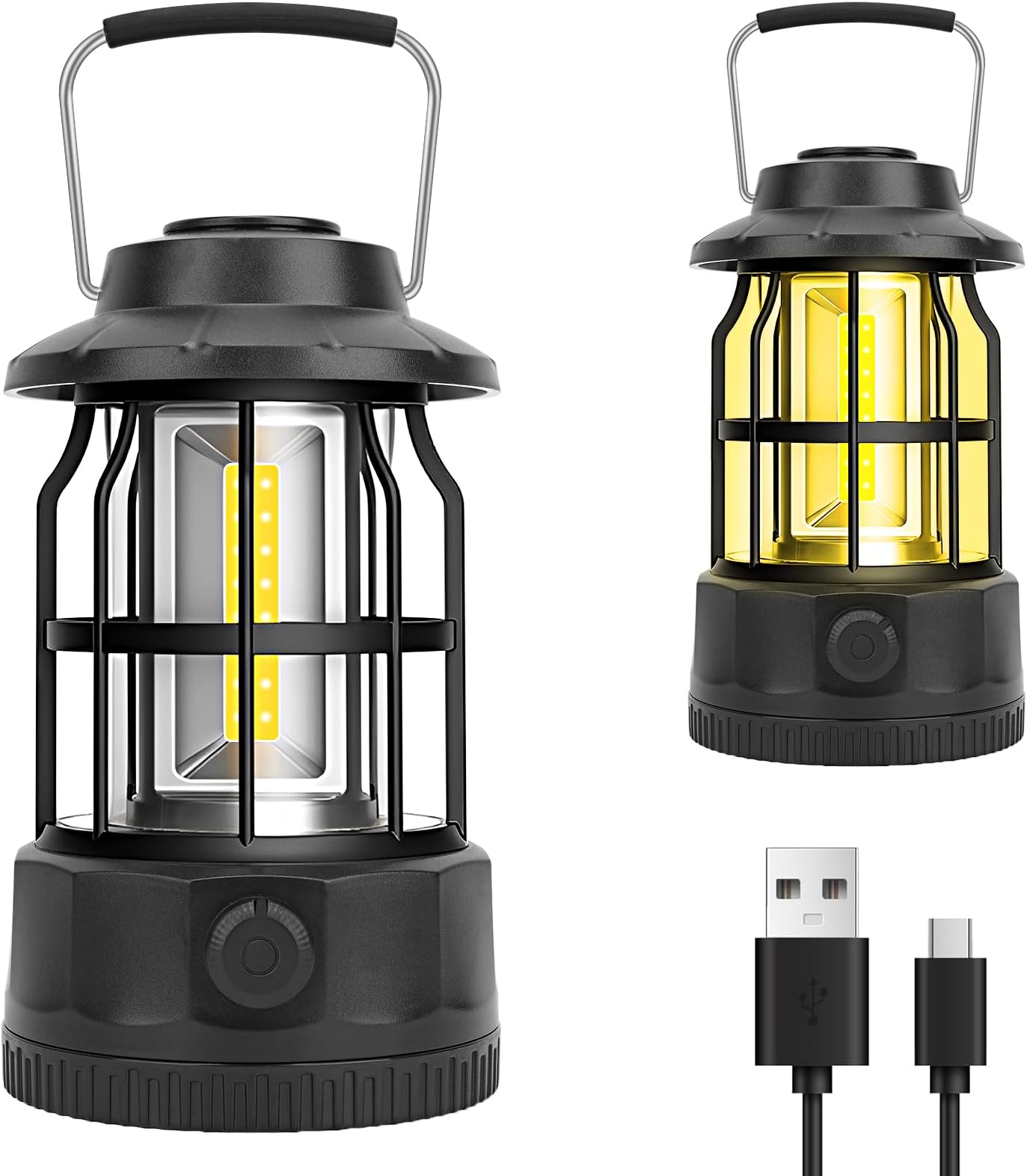 Amazon.com: Camping Lantern Rechargeable USB Powered, Stepless Dimmer ...
