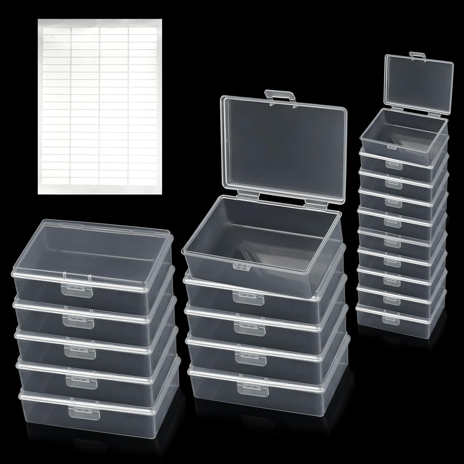 20Pcs Clear Plastic Organization and Storage, IEMIEBSHA Small Storage ...