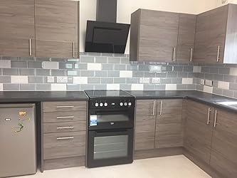 SIA AGE61BL 60cm Black Glass Angled Kitchen Cooker Hood Chimney ...