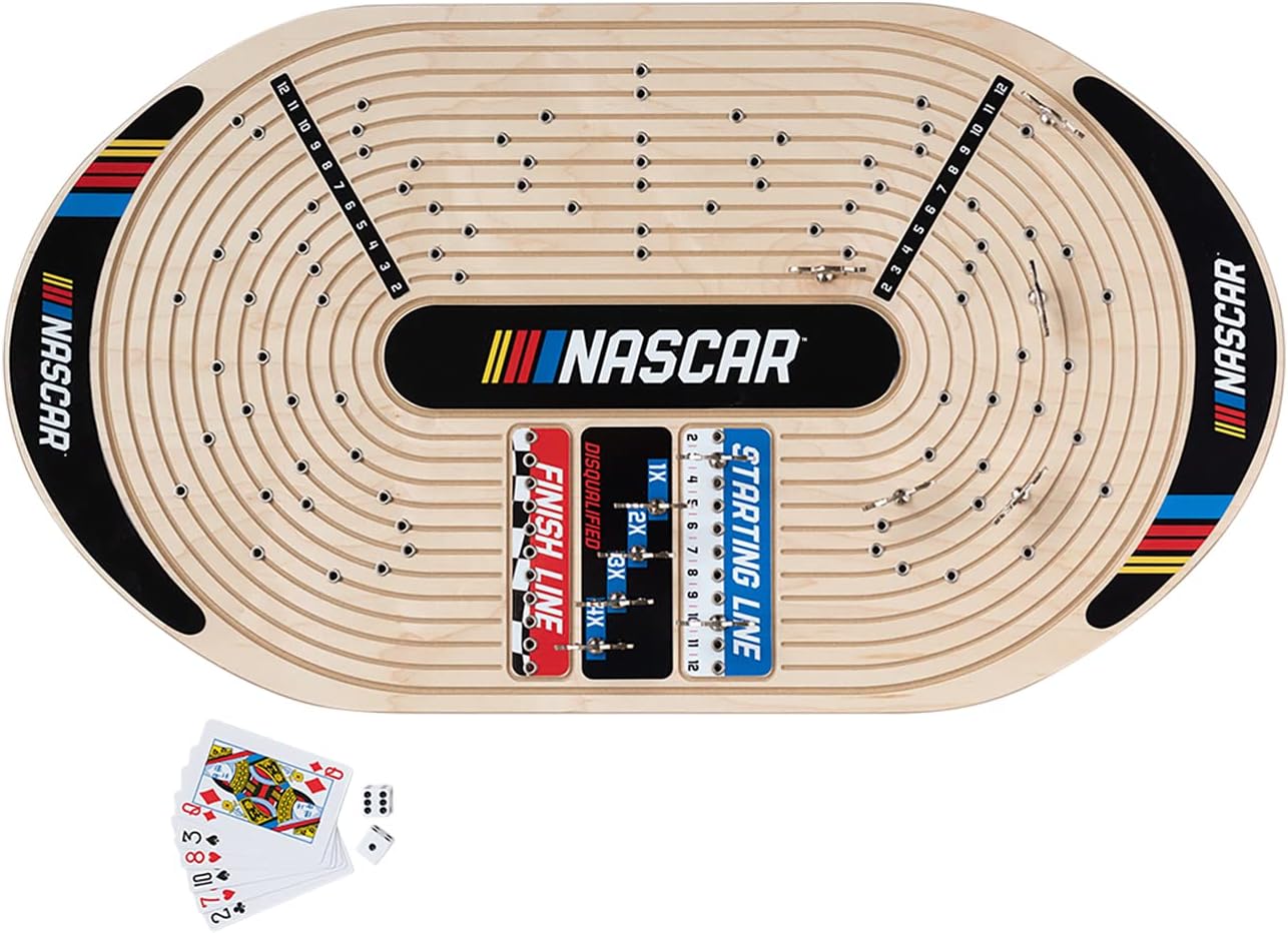 Amazon.com: Across The Board NASCAR Car Racing Game, Maple : Toys & Games