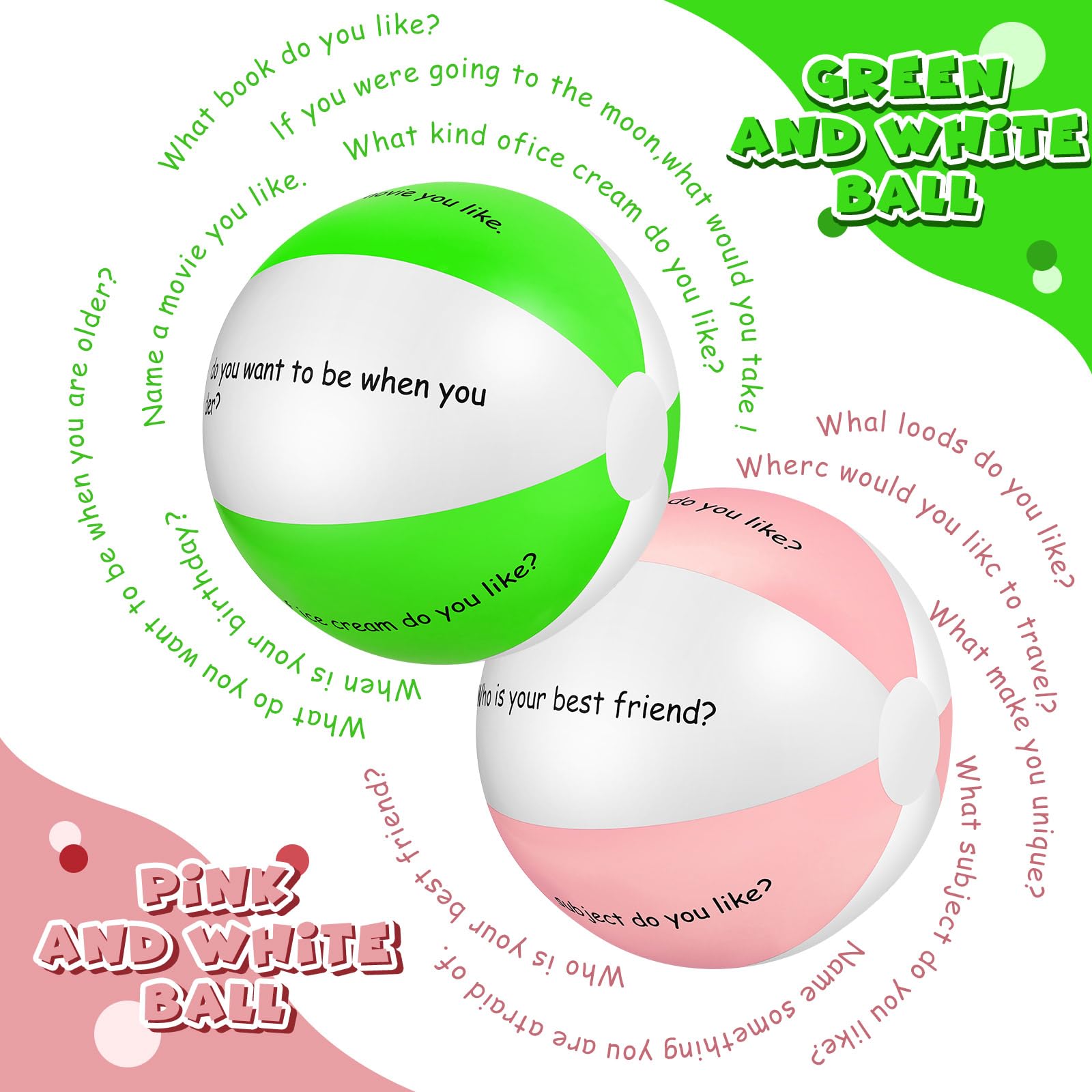 Snapklik.com : 4 Pcs 12 Inches Classroom Beach Ball Game Conversation ...