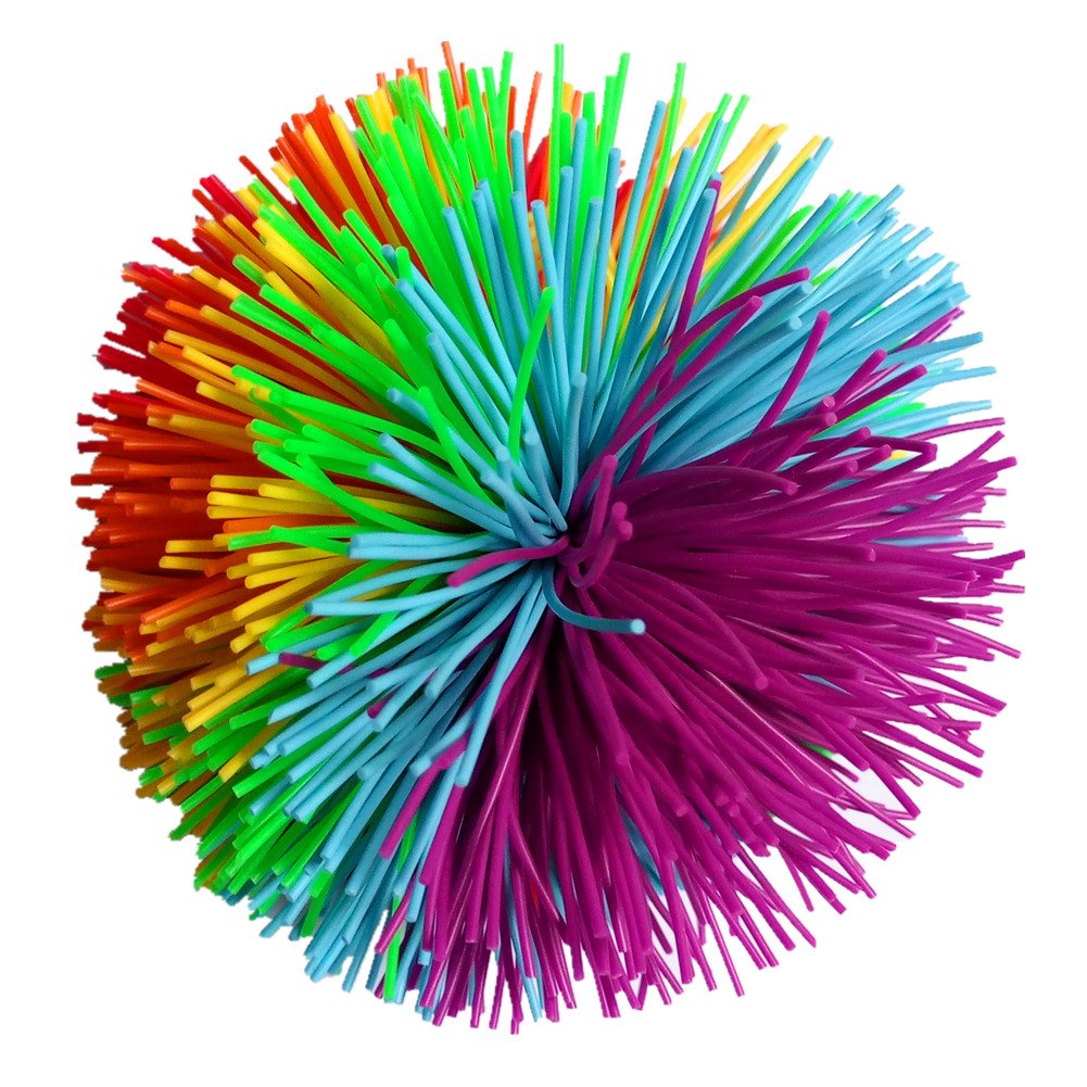 Buy 3.2Inch Colorful Stringy Ball,Thick Silicone Bouncing Fluffy ...