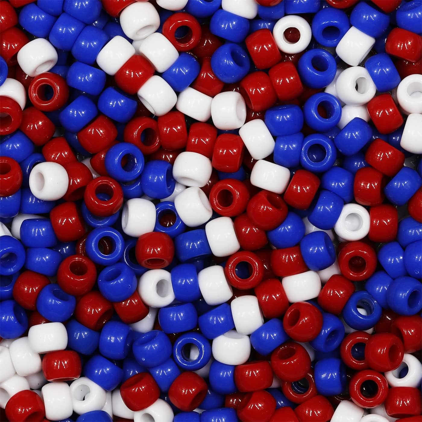 Amazon.com: VOOMOLOVE 1000 PCS (red White and Blue) Pony Beads ...
