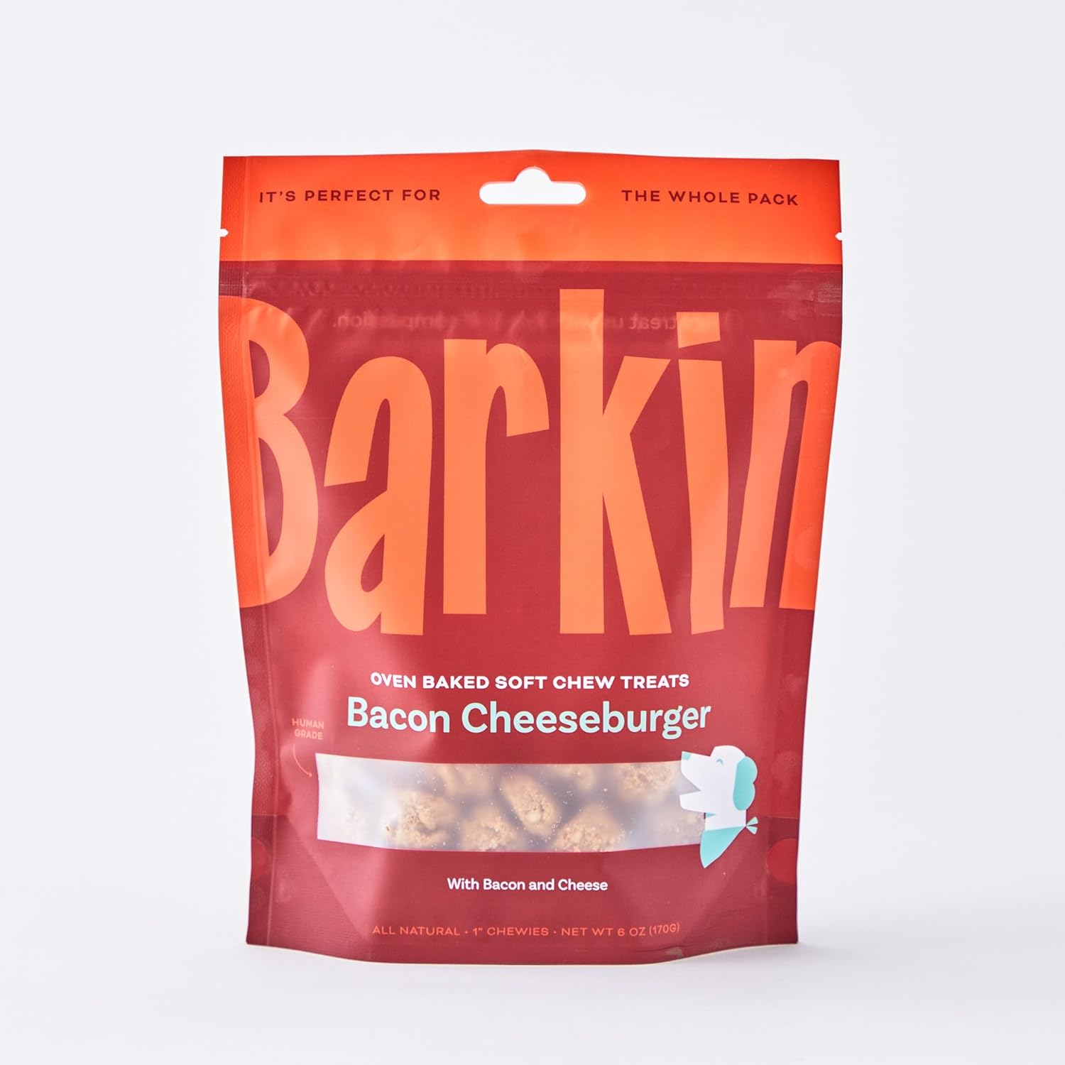 Amazon.com : Barkin Bacon Cheeseburger All-Natural Oven Baked Soft Chew ...