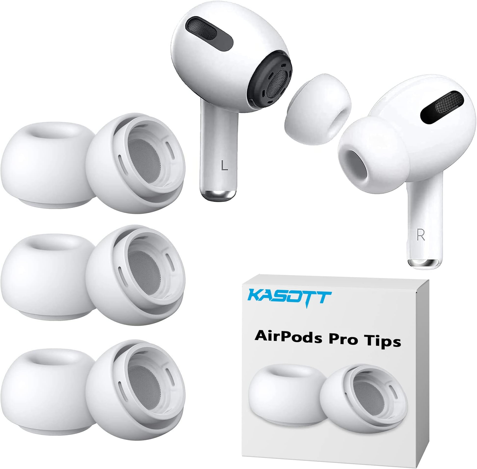 Amazon | KASOTT AirPods Pro イヤーチップ イヤーピース ウレタン製 低反発イヤホンカバー イズ低減 音質向上 遮音 ...