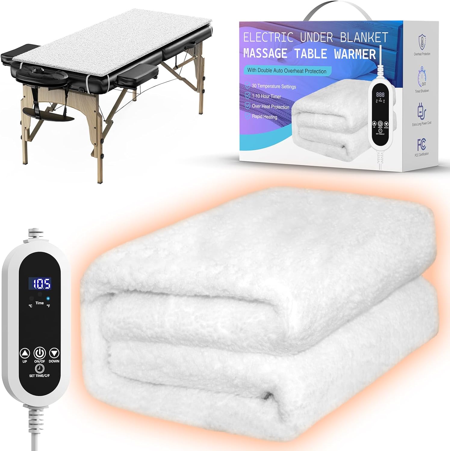 Amazon.com: Upgraded 71x31'' Massage Table Warmer Heating Pad, SPA ...