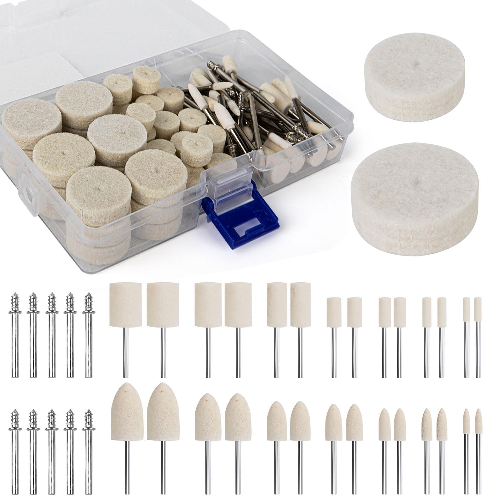 88PCS Dremel Polishing Kit, Polishing Buffing Wheel Wool Felt Polishing ...