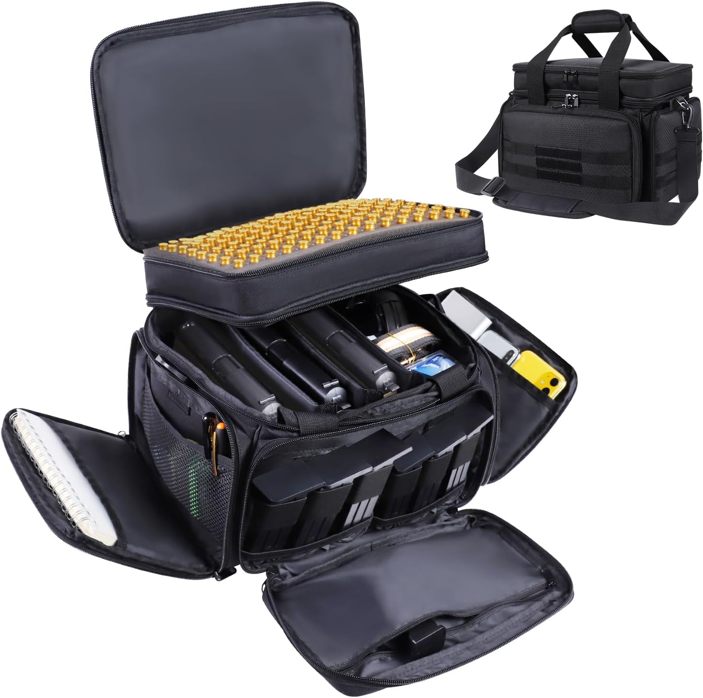 Amazon.com: HOMSMILE Tactical Gun Range Bag for 4 Handguns, Pistol ...