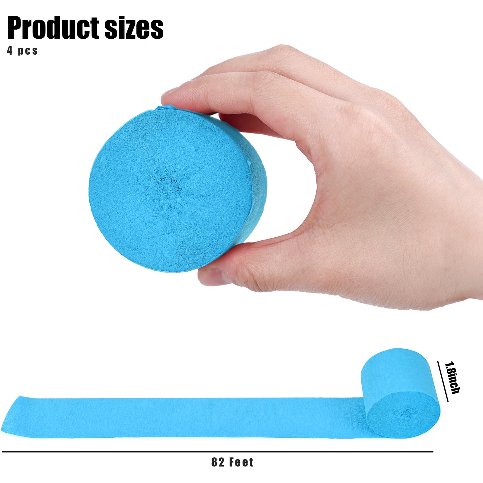 Snapklik.com : Crepe Paper Streamers 4 Rolls, 328ft Blue Crepe Paper ...