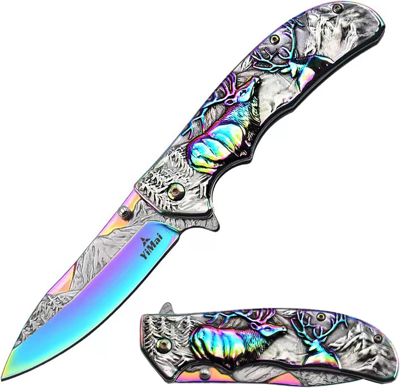 YiMai Klappmesser Taschenmesser, Outdoor & Survival Klappmesser mit ...