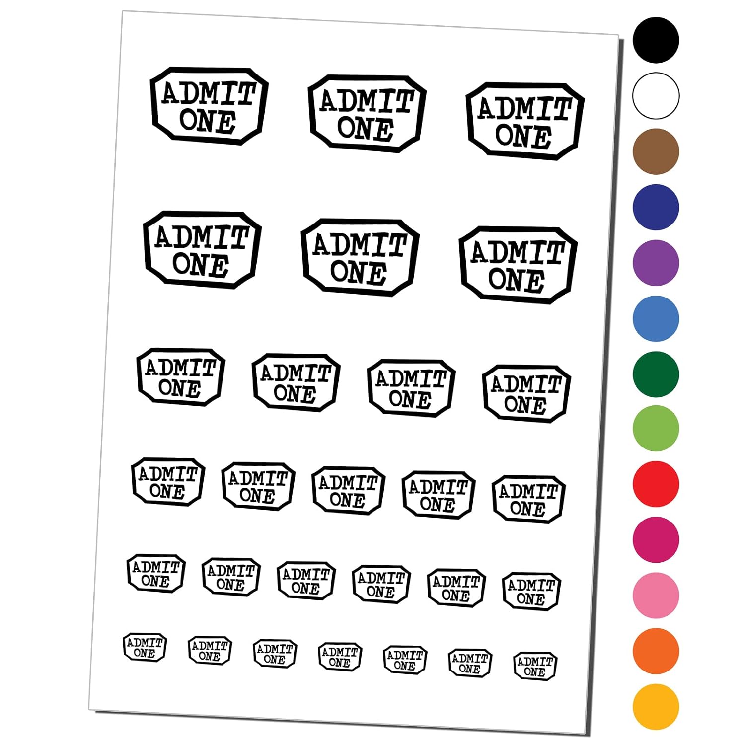 Amazon.com : Admit One Movie Theater Ticket Temporary Tattoo Water ...