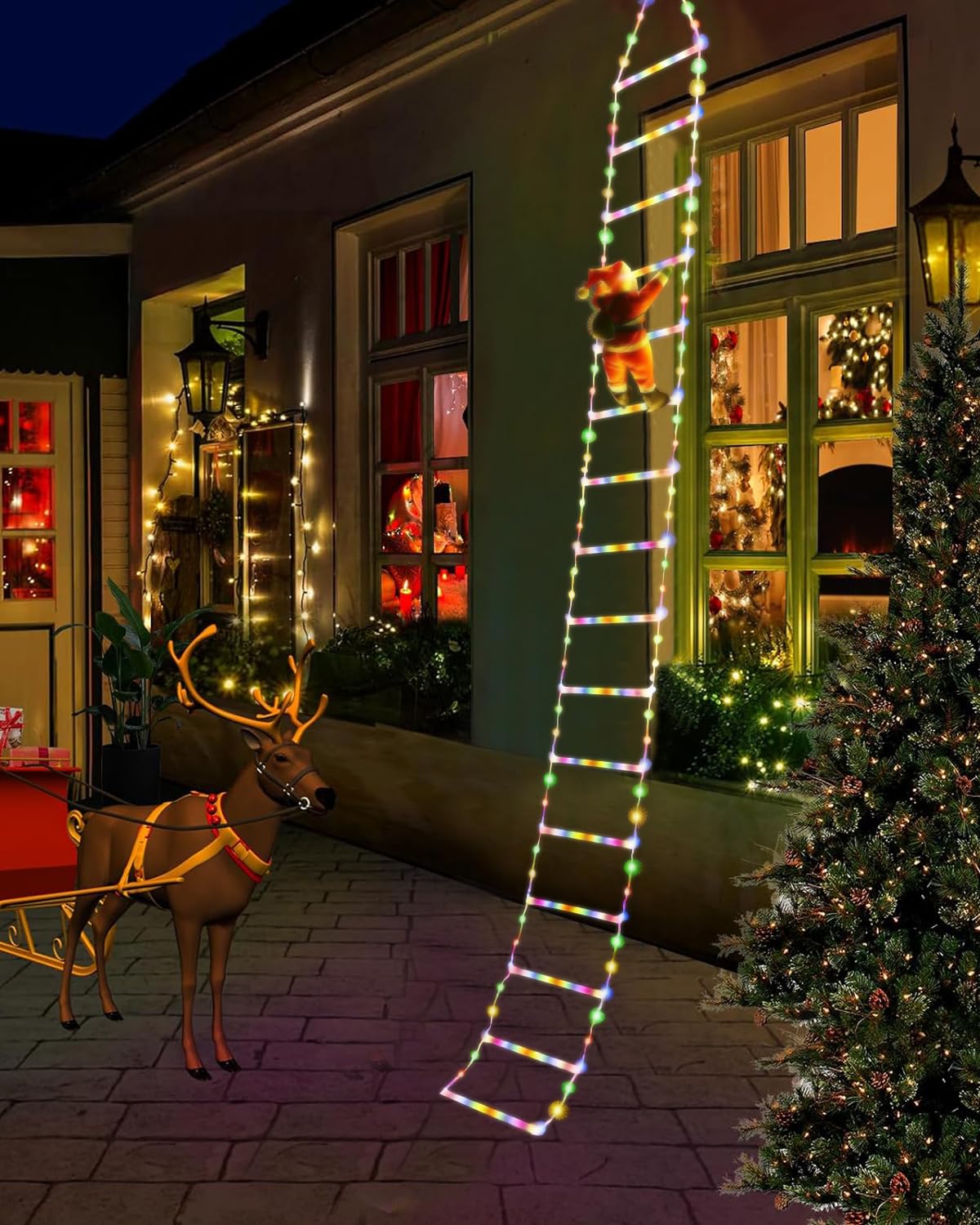 shsyue 10ft LED Christmas Lights, Christmas Decorations Ladder Lights ...