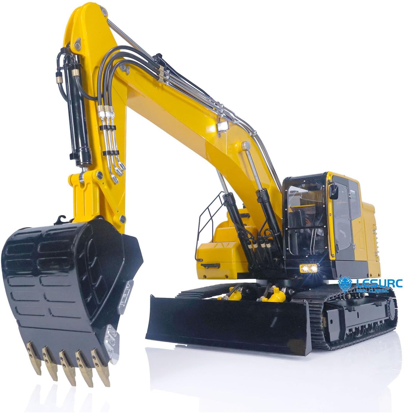 Amazon.com: LESU 1/14 RC Crawler Hydraulic Excavator ET26L 2 Arms Metal ...