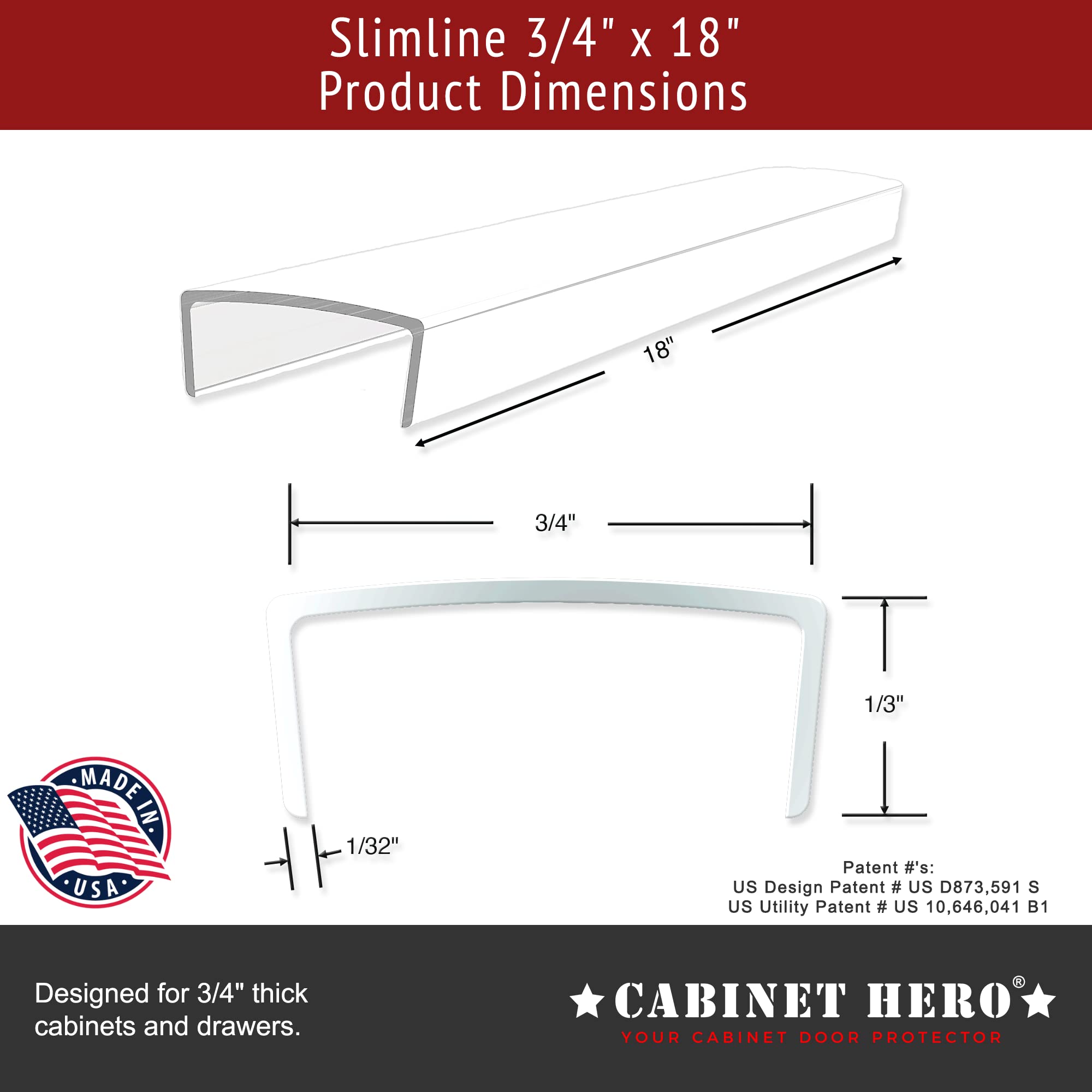 Snapklik.com : CABINET HERO Slimline - Slip On Cabinet Door Protector ...