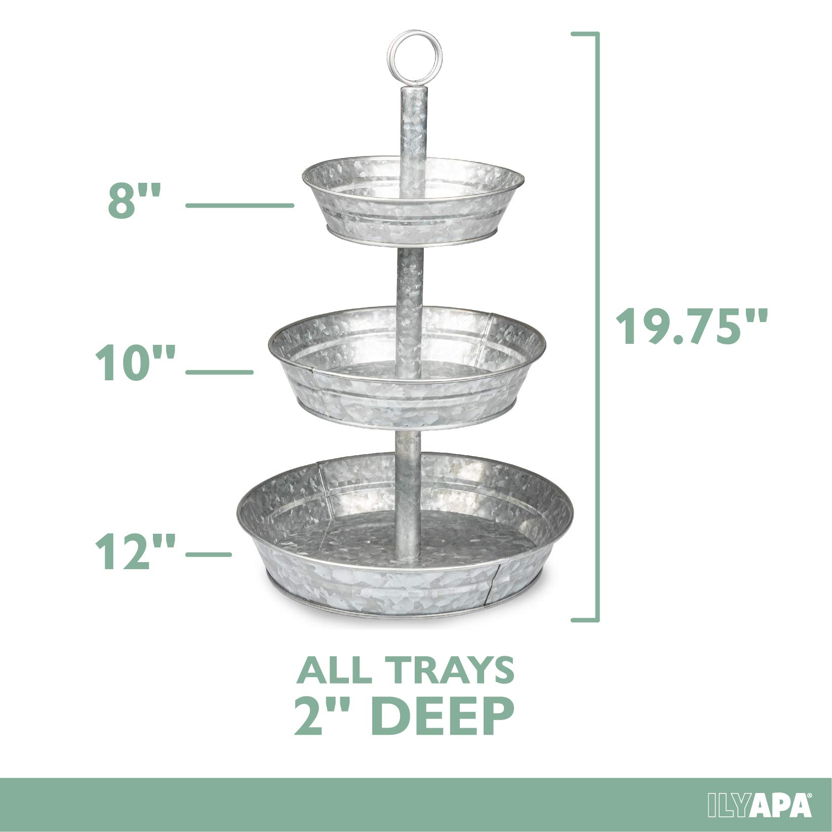 Snapklik.com : Ilyapa Galvanized Three Tiered Serving Stand - 3 Tier ...