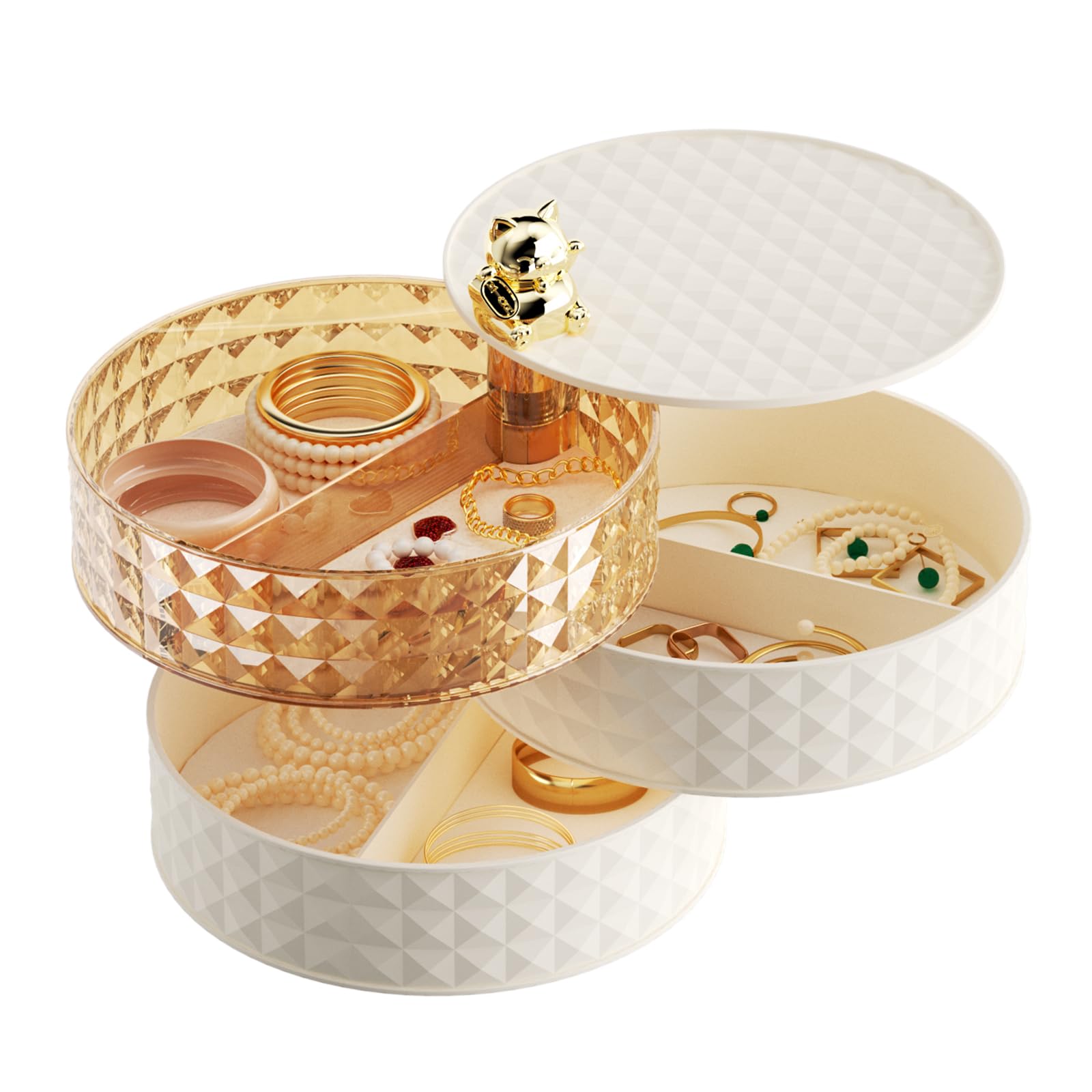 Amazon.com: Jywantful Jewelry Organizer Large, 360 Rotating Jewelry Box ...