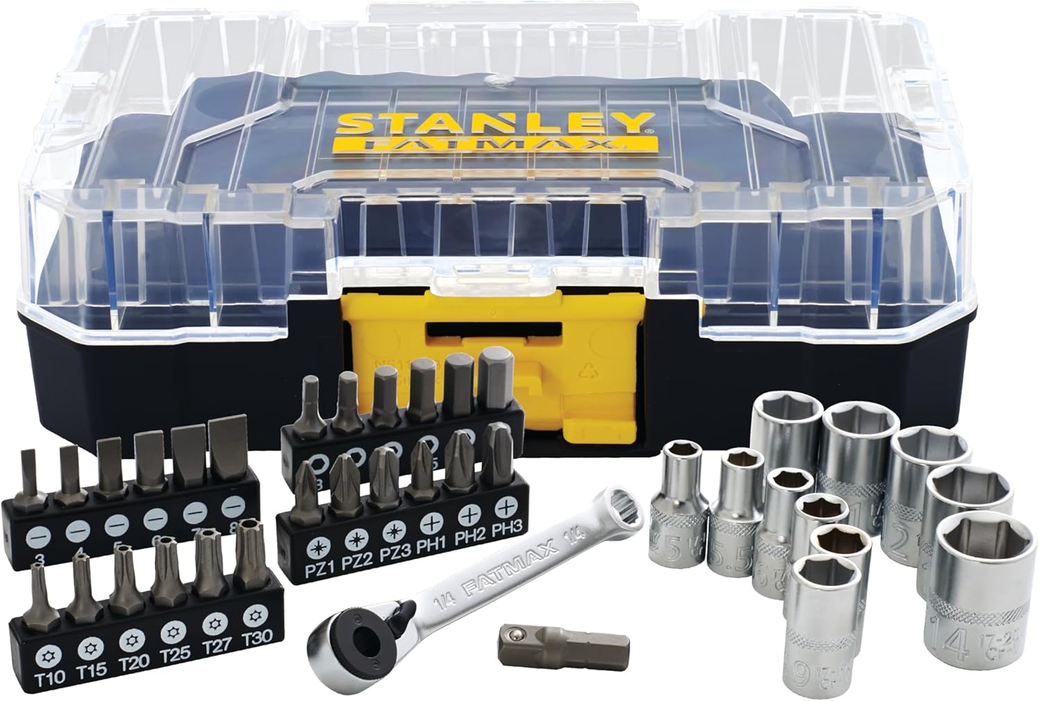 Stanley, FatMax® PRO-Stack™ 1/4in Socket & Bit Set, 37 Piece, All ...