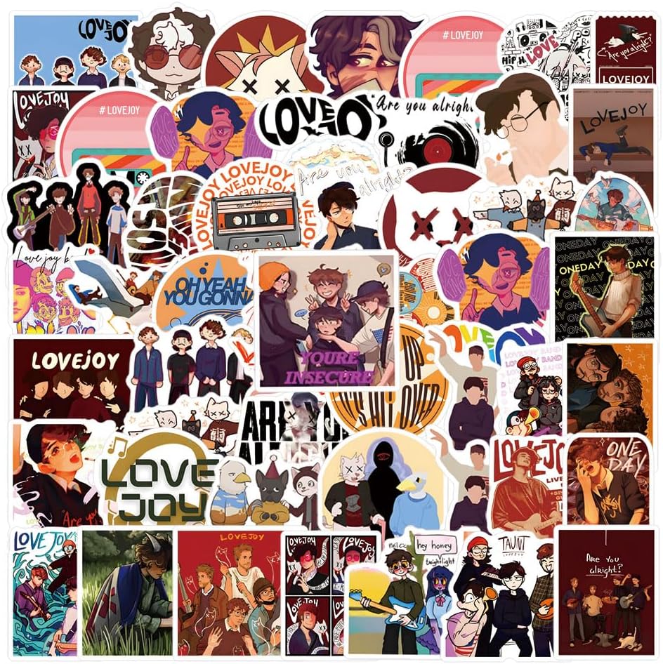 Amazon.com: 62Pcs Lovejoy Stickers Pack, Cute Cartoon Vinyl Waterproof ...
