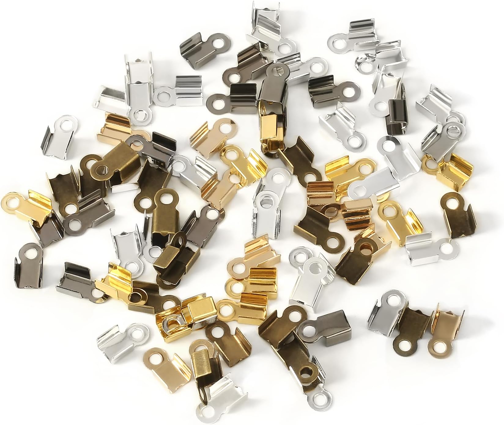 Amazon.com: Silver Plated Ez Crimp End Cord Fasteners, Pack of 80 | BDS ...