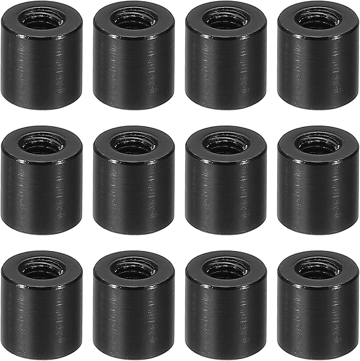 PATIKIL 12pcs M3 Metal Threaded Standoff Spacer Nuts, Round Aluminum ...